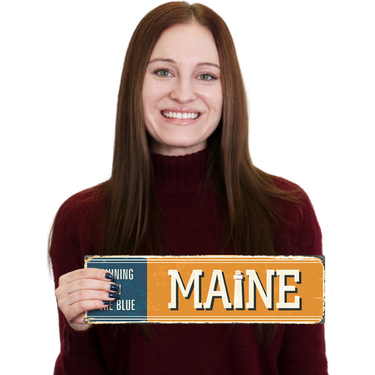 SmartSign Vintage Maine State Sign | Wayfair