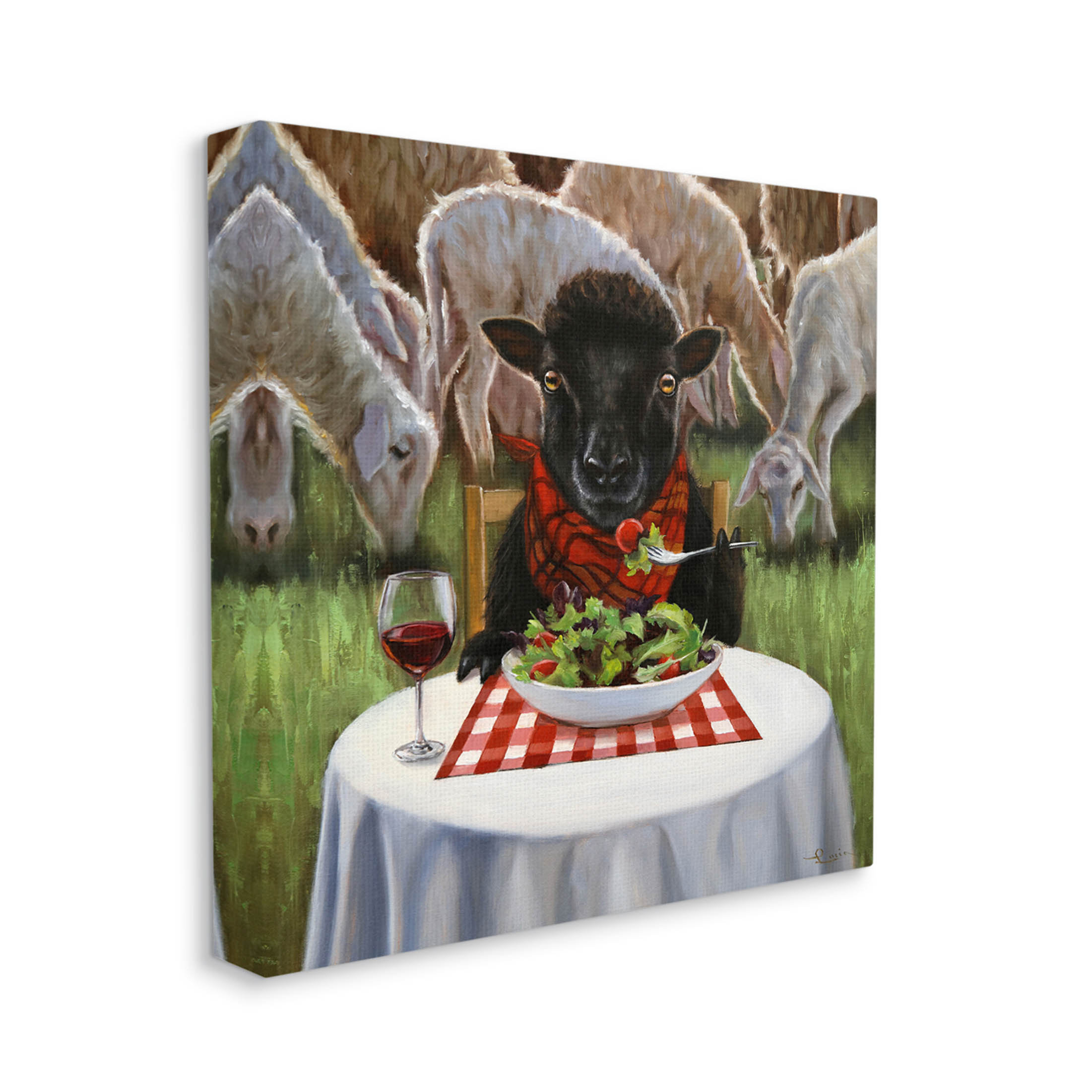 Stupell Industries Classy Black Sheep Dining Rural Farm by Lucia ...