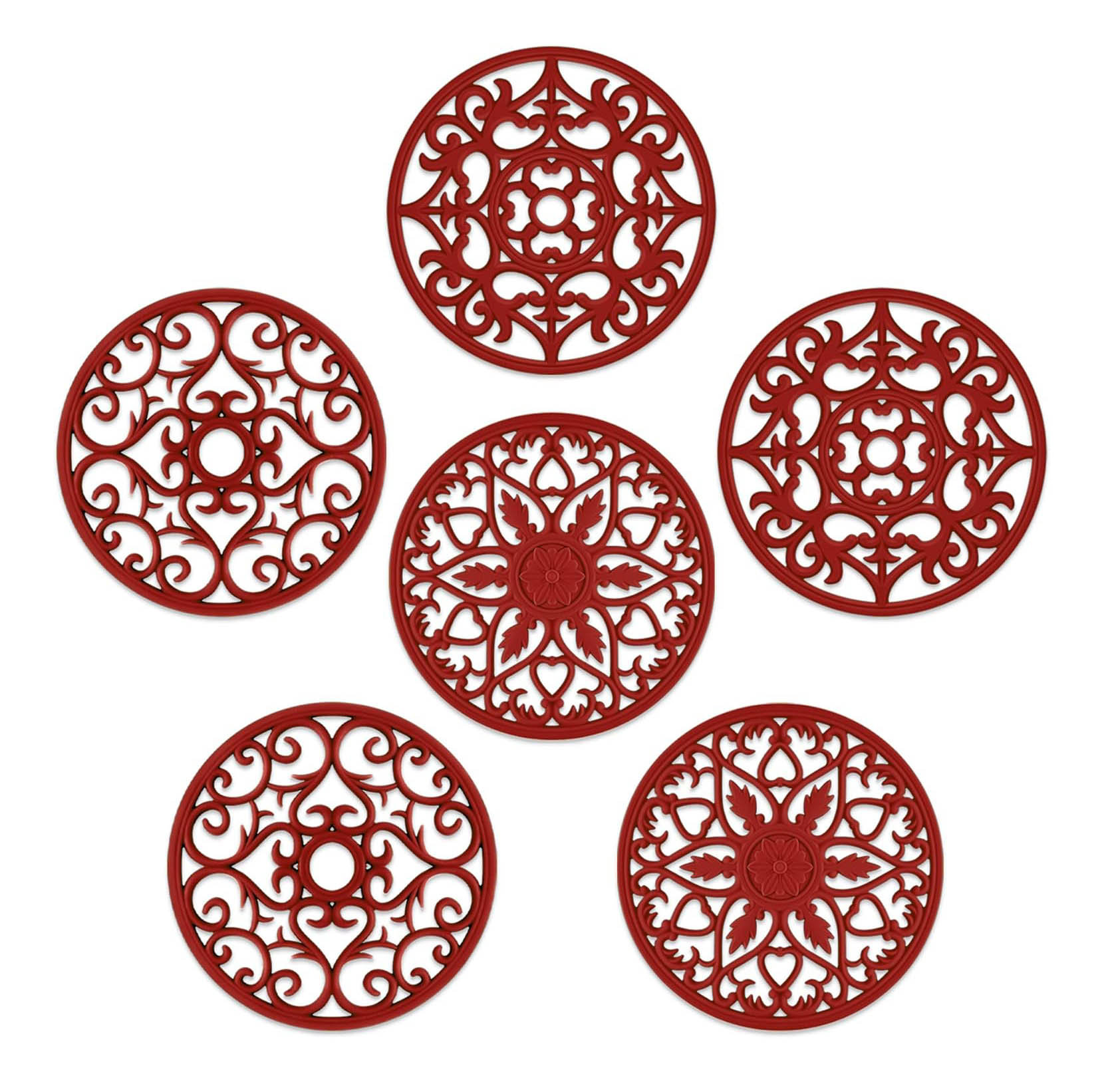 Dakota Fields 6 Set Silicone Trivet Mats,Insulated Non-Slip Durable ...