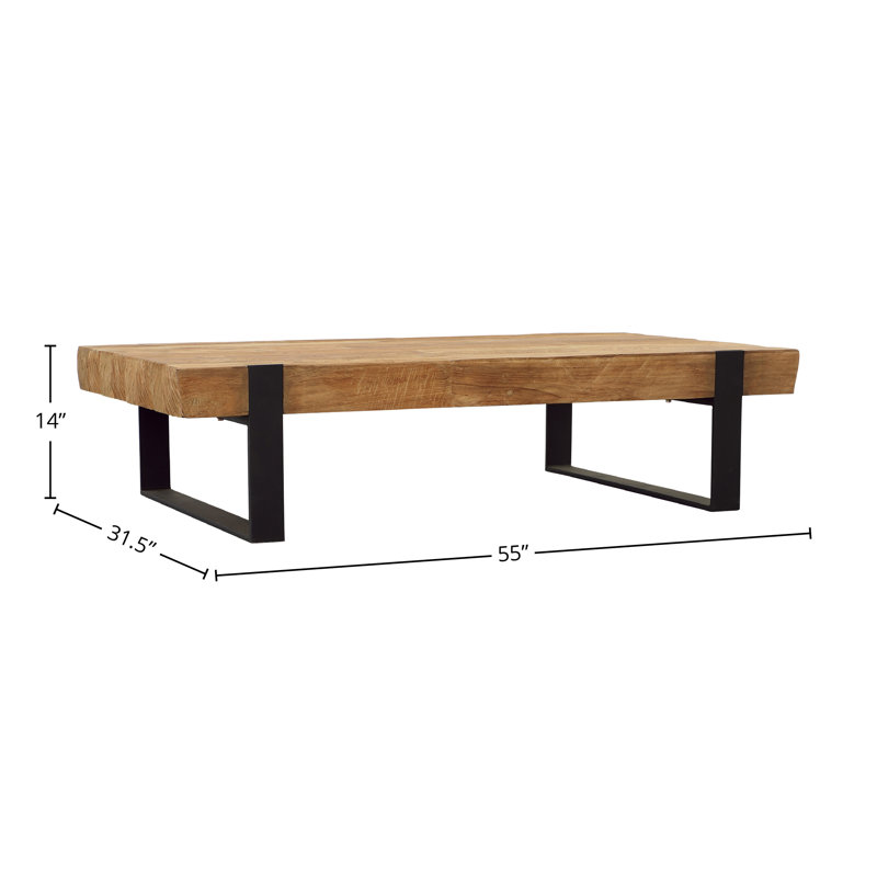Dovetail Furniture Burke Teak Wood Coffee Table, Natural | Wayfair