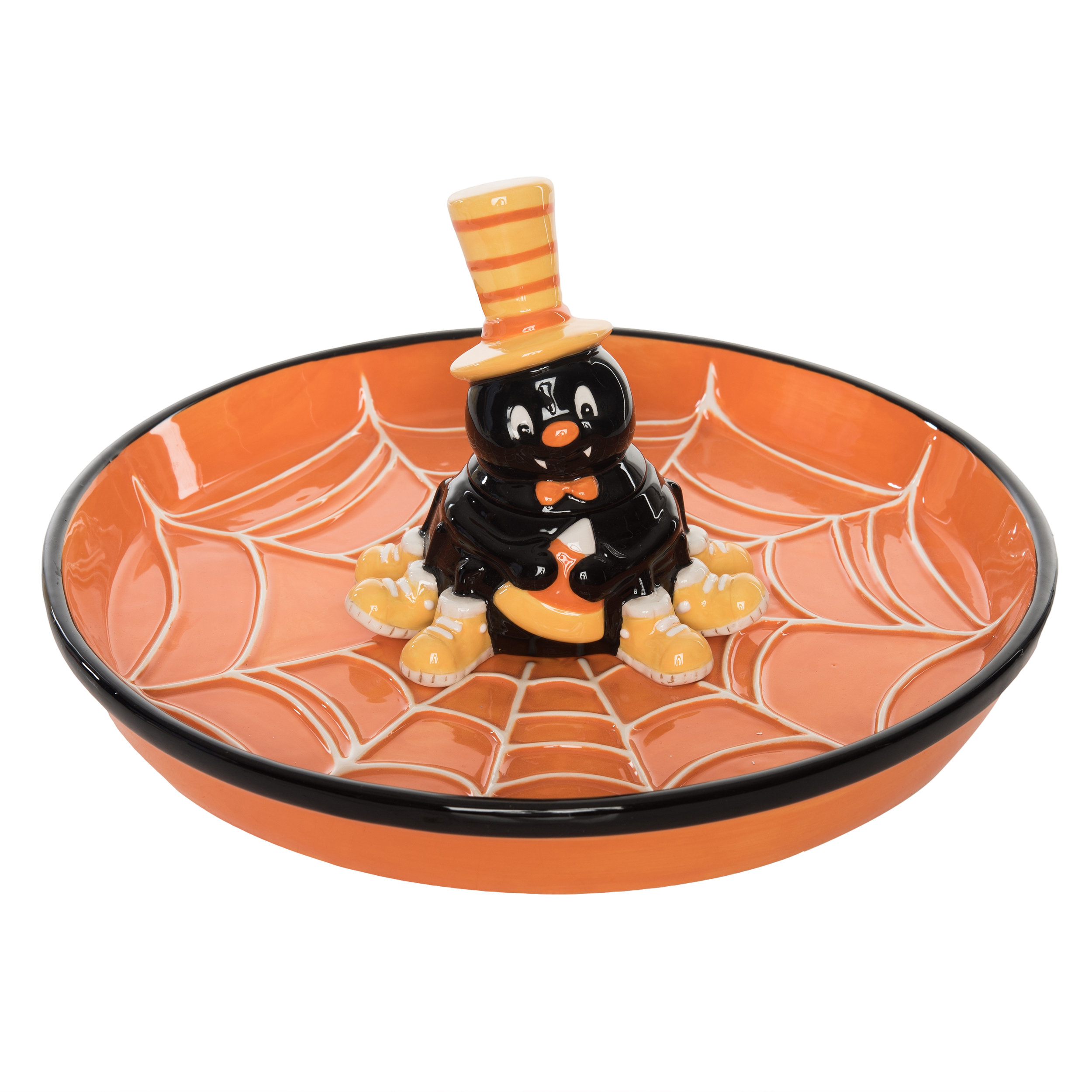 The Holiday Aisle® 12.25 in. Halloween Spider Chip and Dip Set of 2 ...