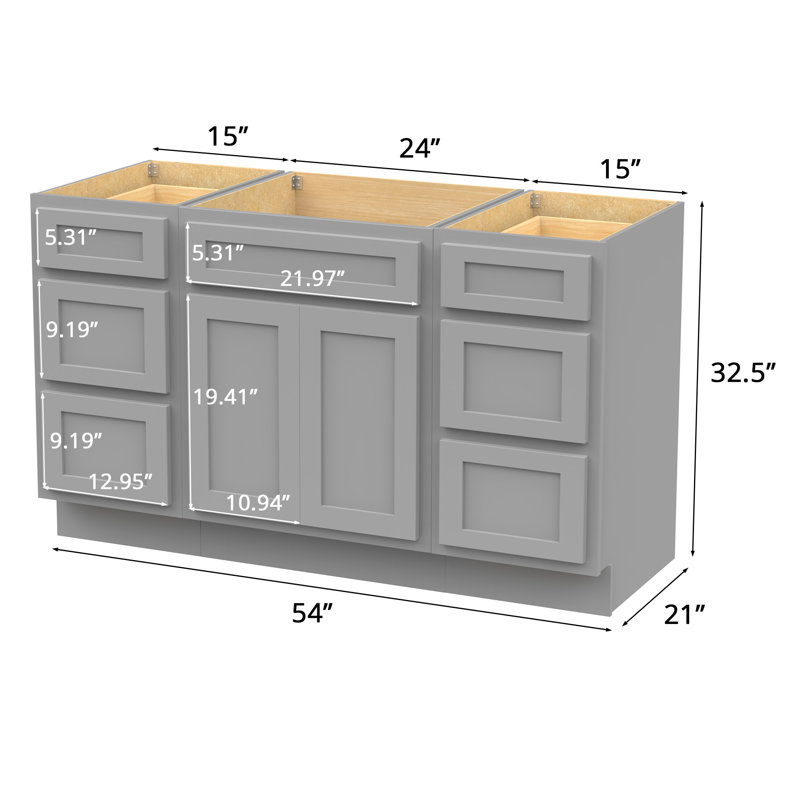 Home Beyond 54'' Single Bathroom Vanity Base Only | Wayfair