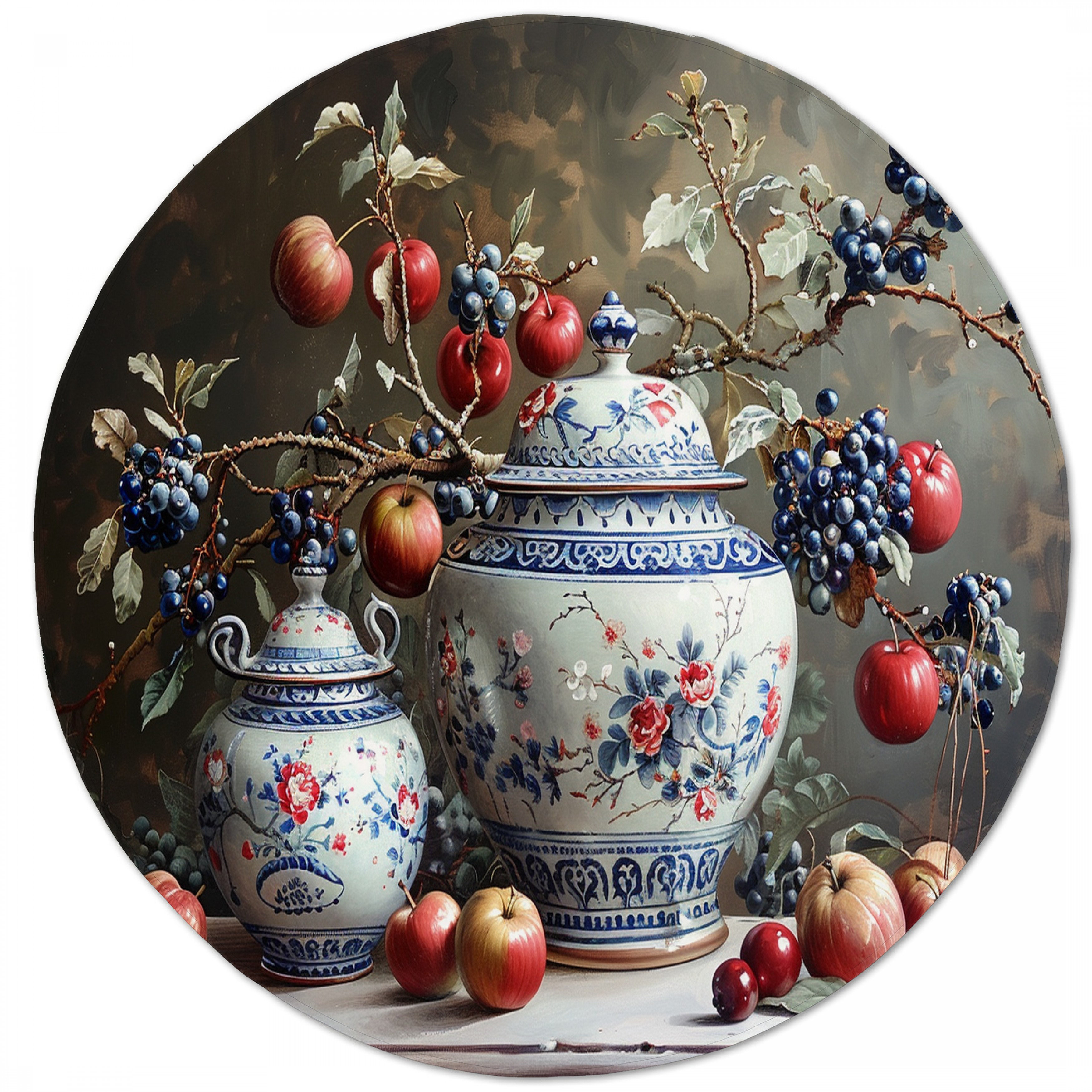 Foundry Select Ceramic Vases Round Rug Still Life Circular rug is ...