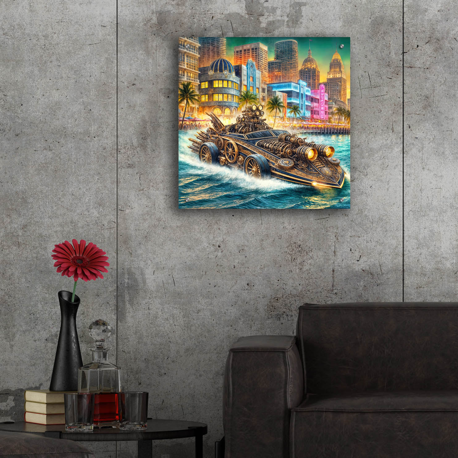 Trent Austin Design® 'Steampunk Speedboat In Miami' by Rey Klimt ...