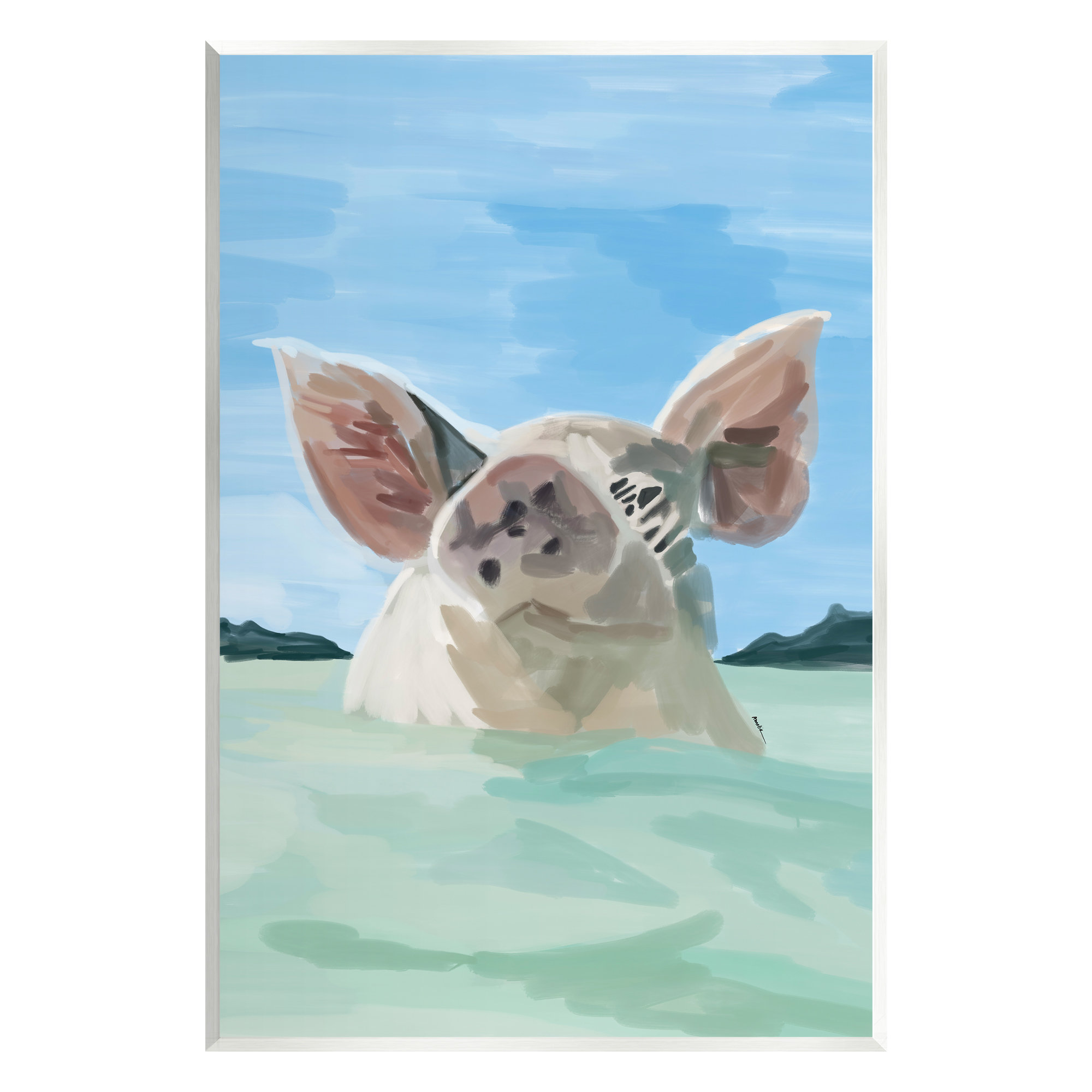 Stupell Industries Abstract Pig Swimming Animal Wall Plaque Art By ...