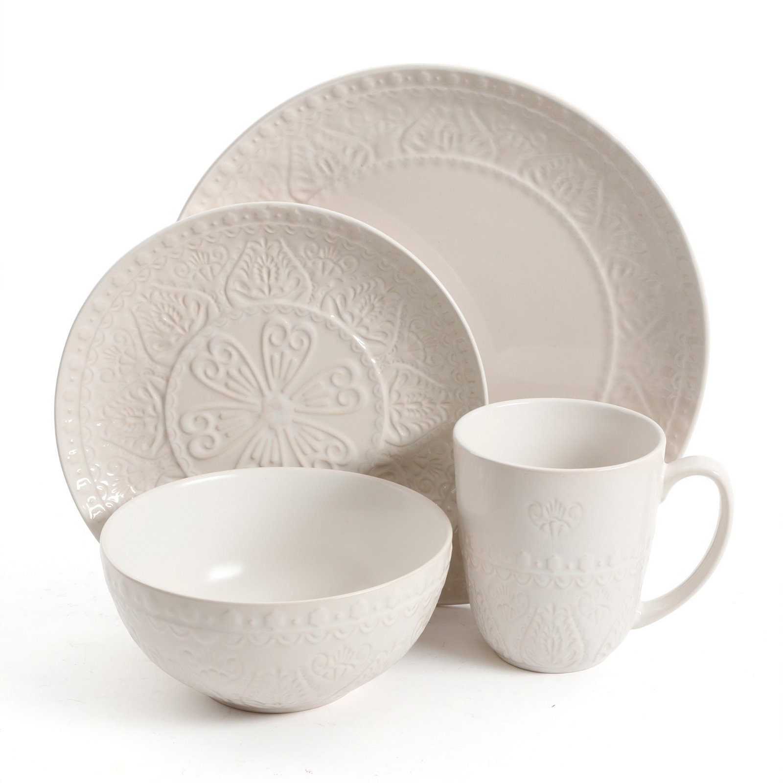 Gibson Elite Milanto 16 Piece Dinnerware Set, Cream & Reviews - Wayfair ...