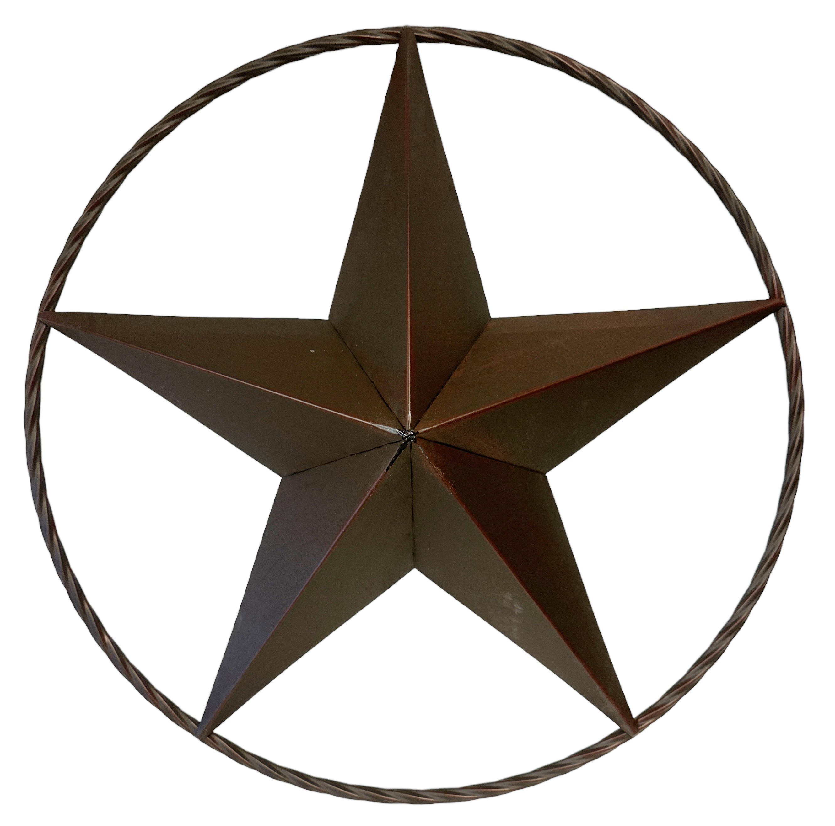 Union Rustic Rustic Brown Star with Western Accent Rope Metal Circle ...