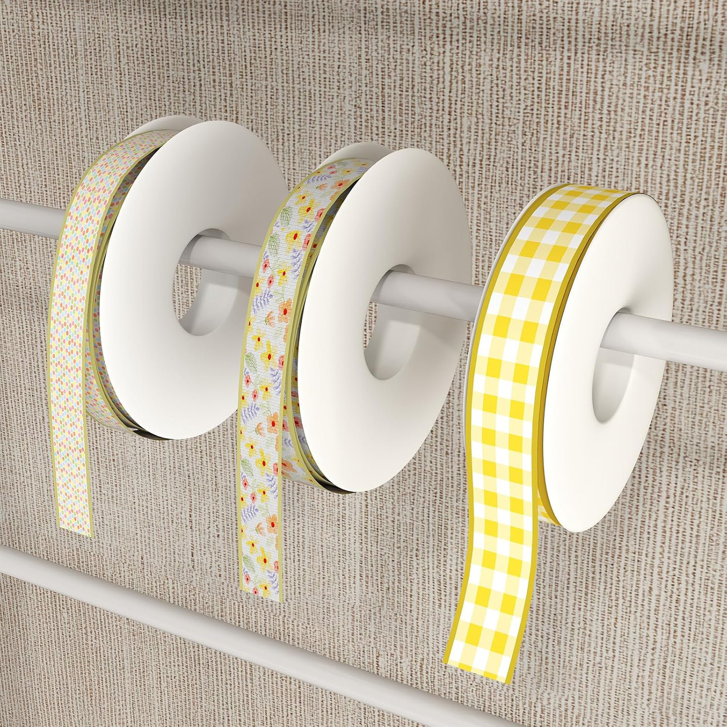 Hokku Designs Ribbon Holder Organizer Rack, Wall Mounted Ribbon Storage ...