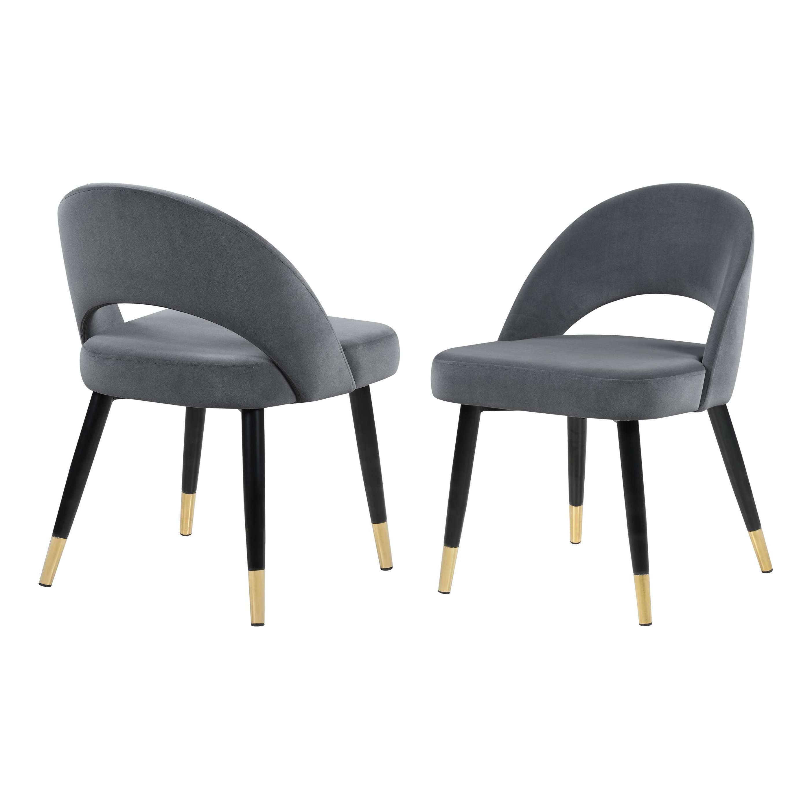 Mercer41 Arched Back Upholstered Side Chairs Black (Set of 2) - Wayfair ...