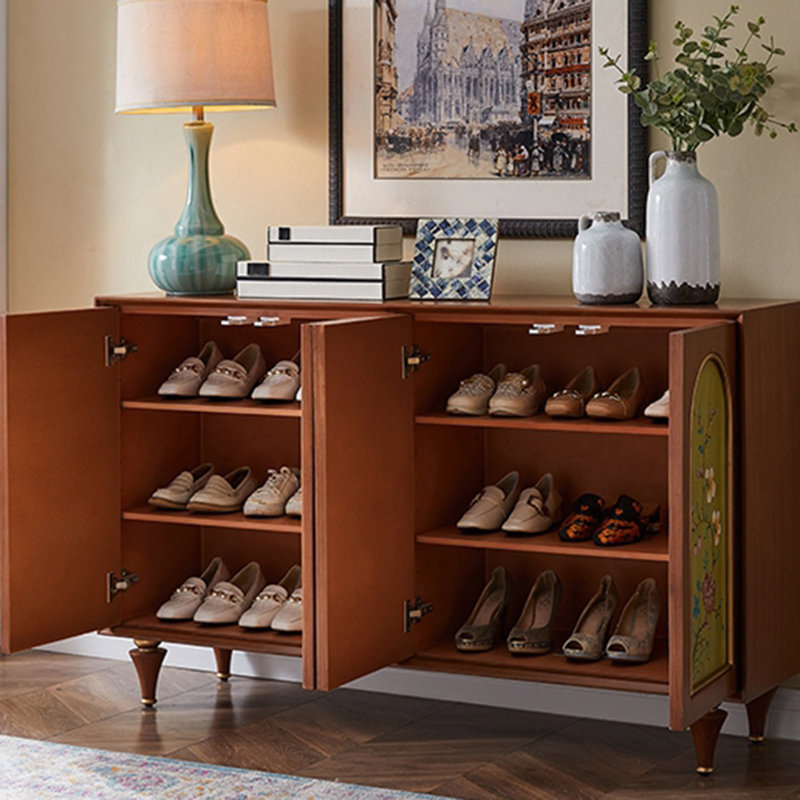 DICIXA American Solid Wood Shoe Cabinet For Home 21 Pair Shoe Storage ...