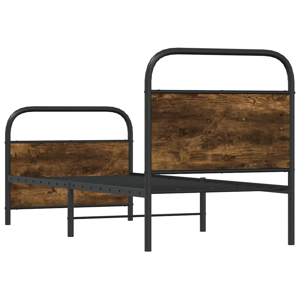 17 Stories Bed Frame Steel, Engineered Wood Double Bed Frame - Wayfair ...