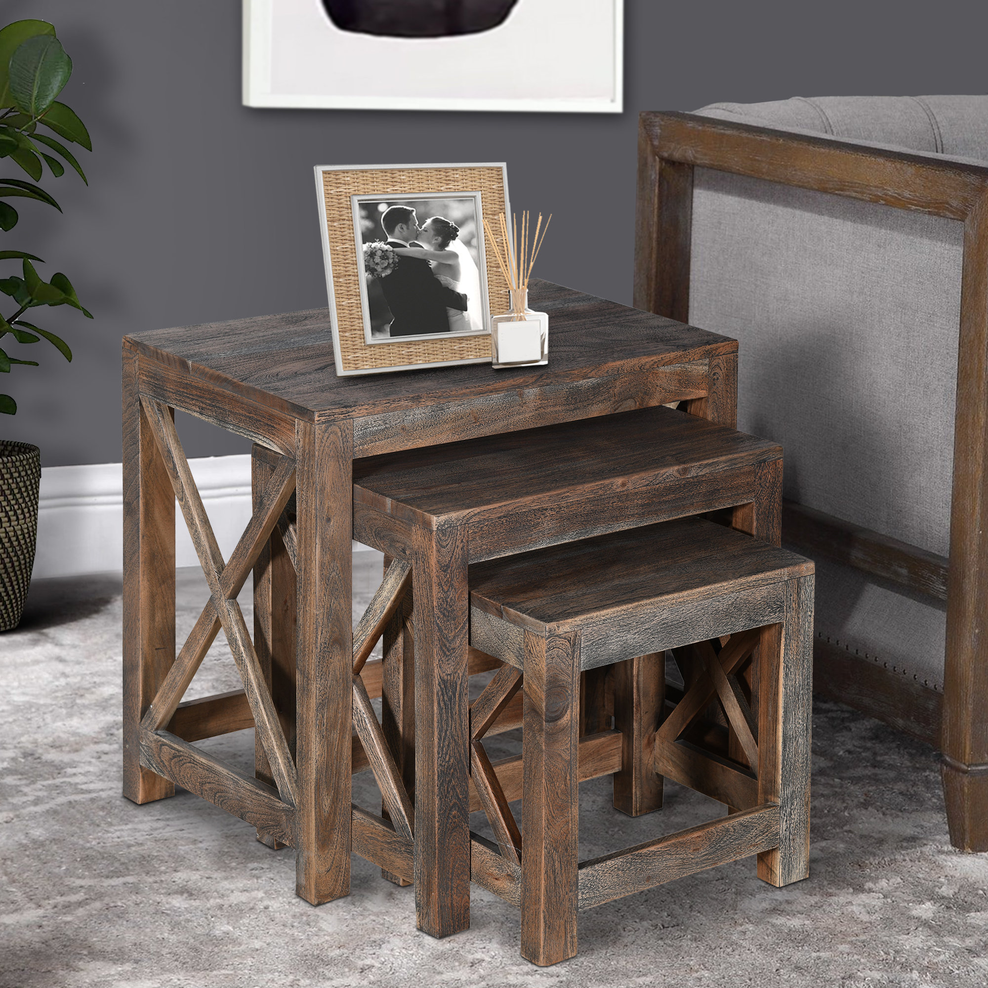 Steelside™ Leavy Solid Wood Nesting Tables & Reviews | Wayfair