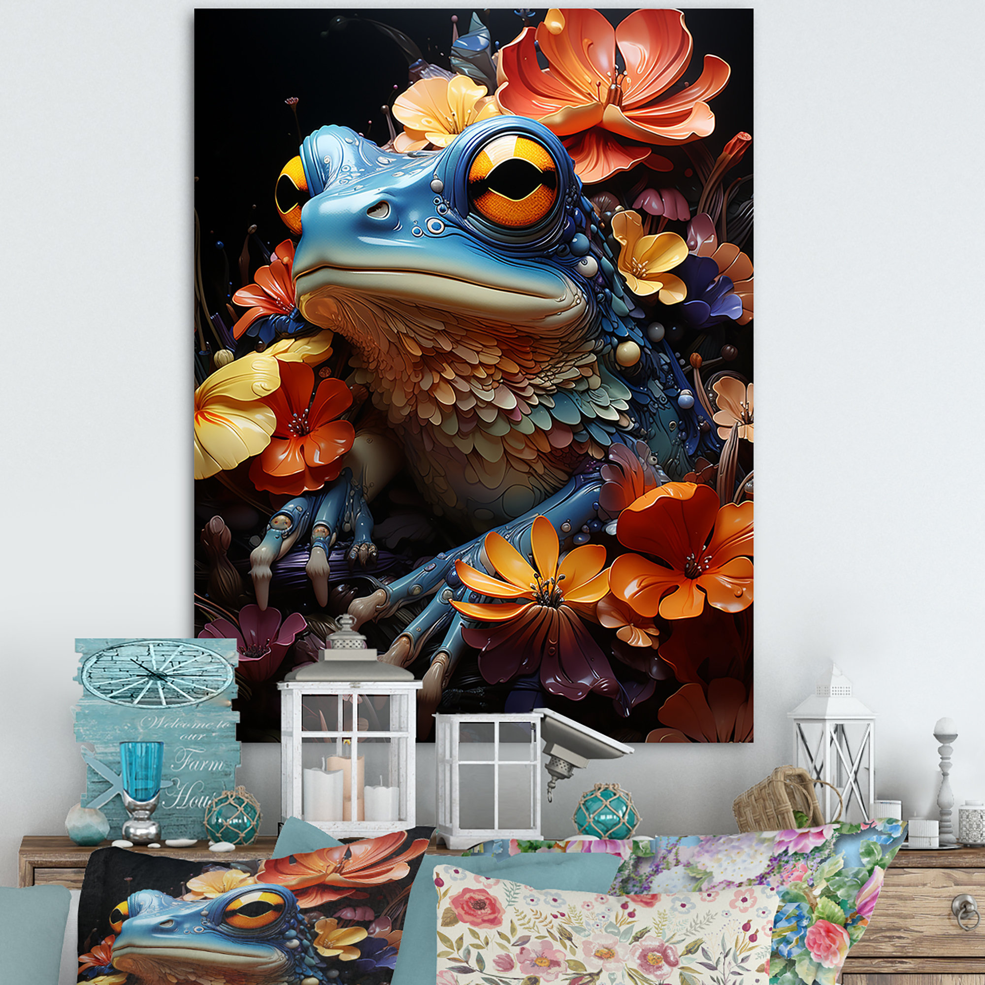 Winston Porter Cosmic Frog Journey On Canvas Print | Wayfair