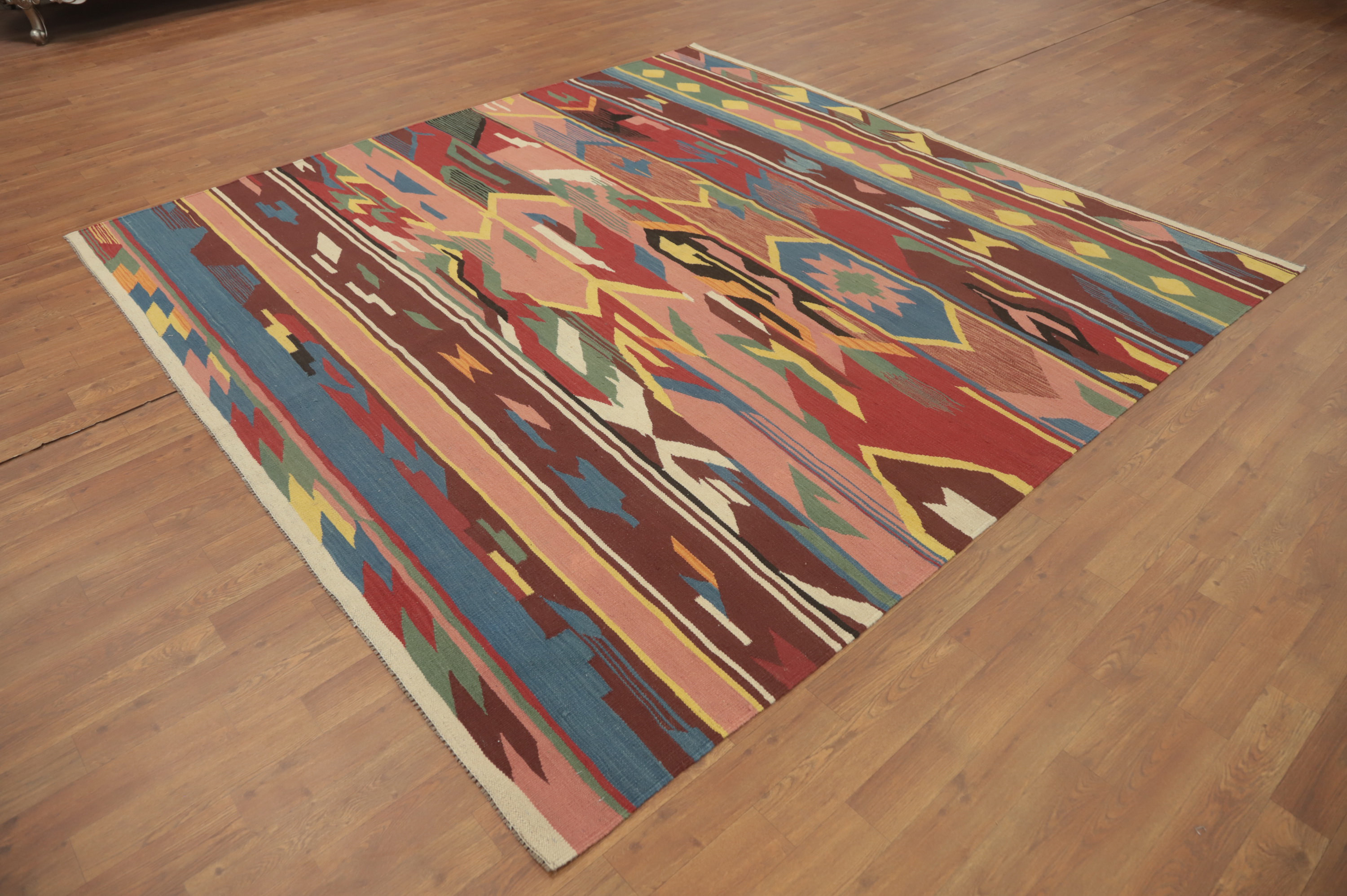 Bloomsbury Market Colorful Kilim Wool Square Area Rug 8x8 | Wayfair