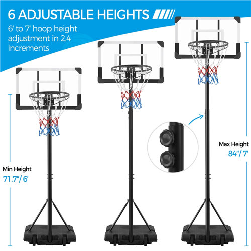 Yaheetech Adjustable Height 28'' W Rust Resistant Metal Portable Full ...