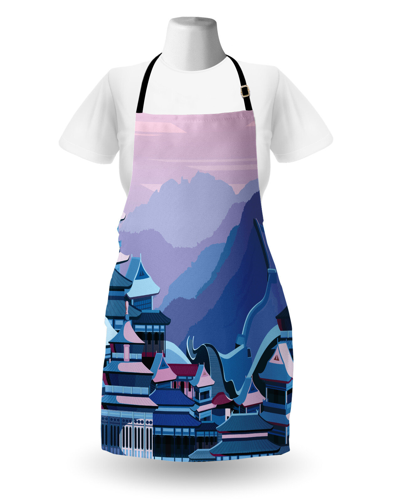 East Urban Home Digital Apron Unisex, Future Effect, Adult Size, Navy ...