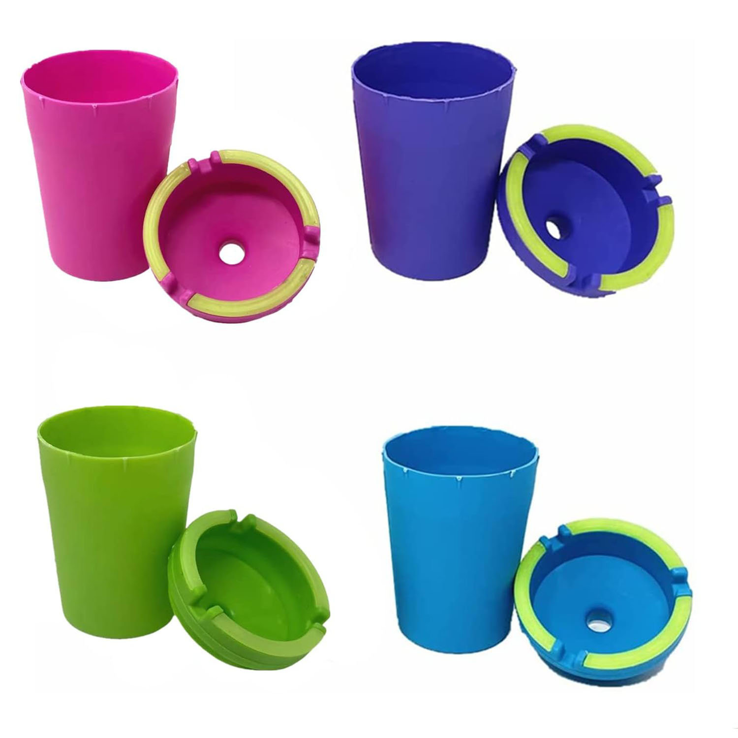 ULIMUS 4 Pack Glow In The Dark Butt Bucket Ashtray Cigarette Cup Car ...