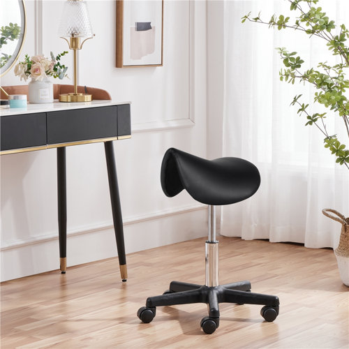 Inbox Zero Krail Adjustable Height Ergonomic Lab Stool with Wheels ...