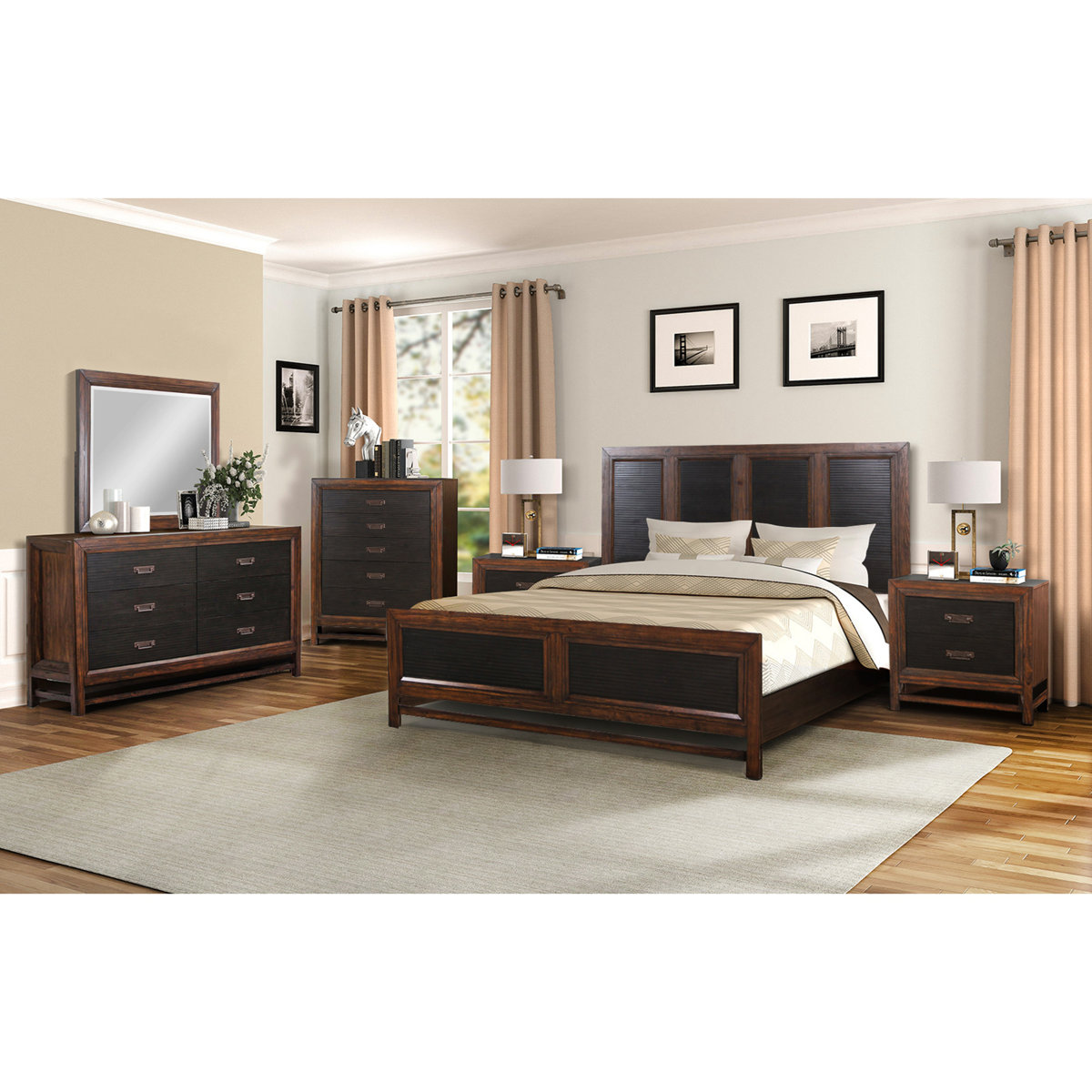 Ophelia & Co. Panel Bed, Two-Tone Finish | Wayfair