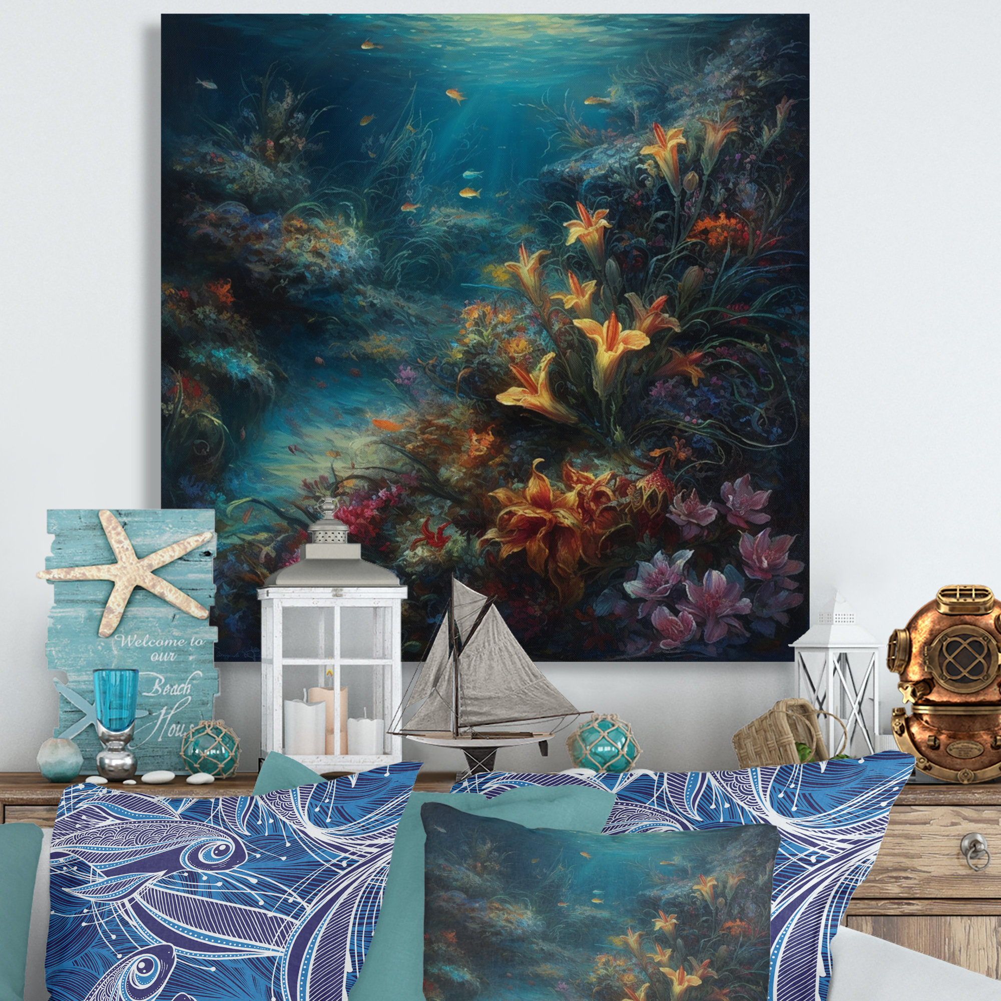 Dovecove Ocean Core Flowers - Print | Wayfair