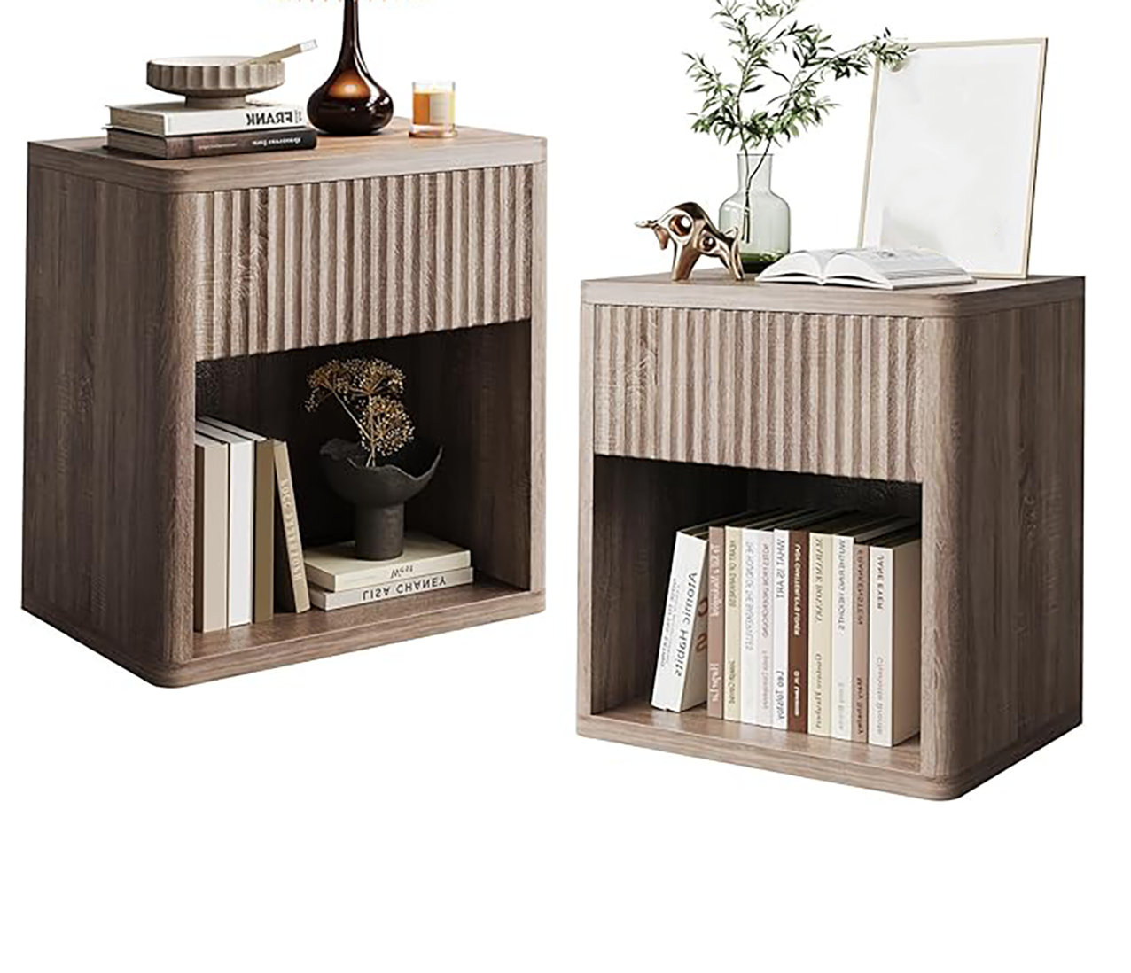 Latitude Run® Mid Century Wood Night Stands, Large Modern Farmhouse ...