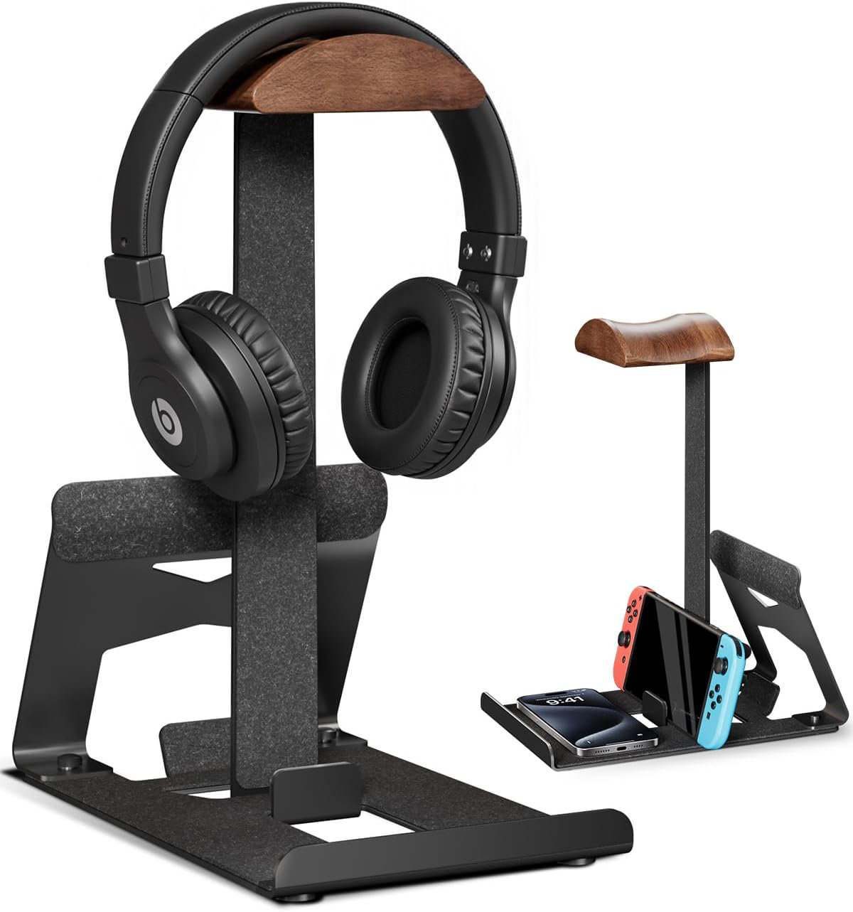 Symple Stuff Walnut Headphone Stand Holder | Wayfair