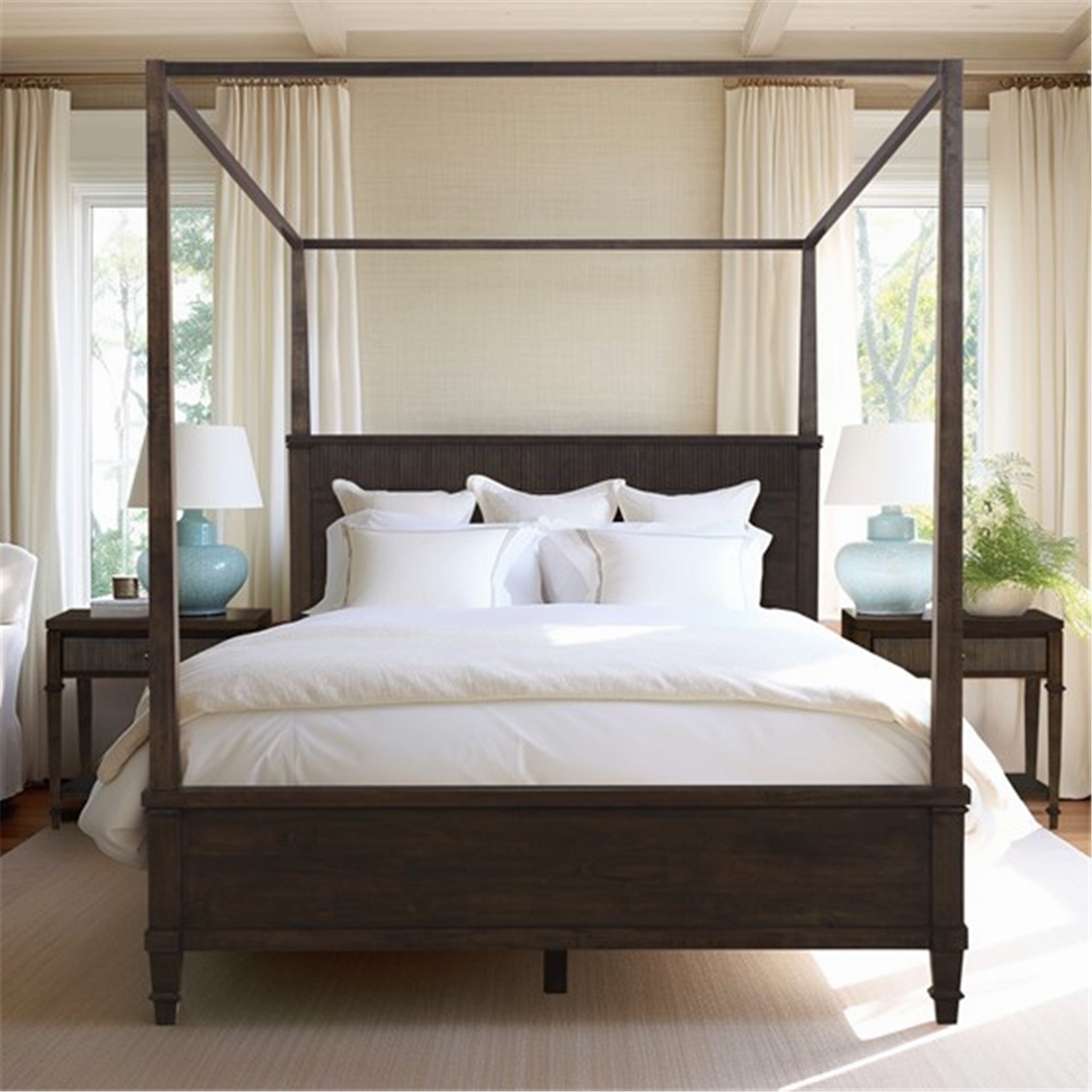 Red Barrel Studio® Exquisite Wooden Canopy Bed for Dreamy Nights and ...