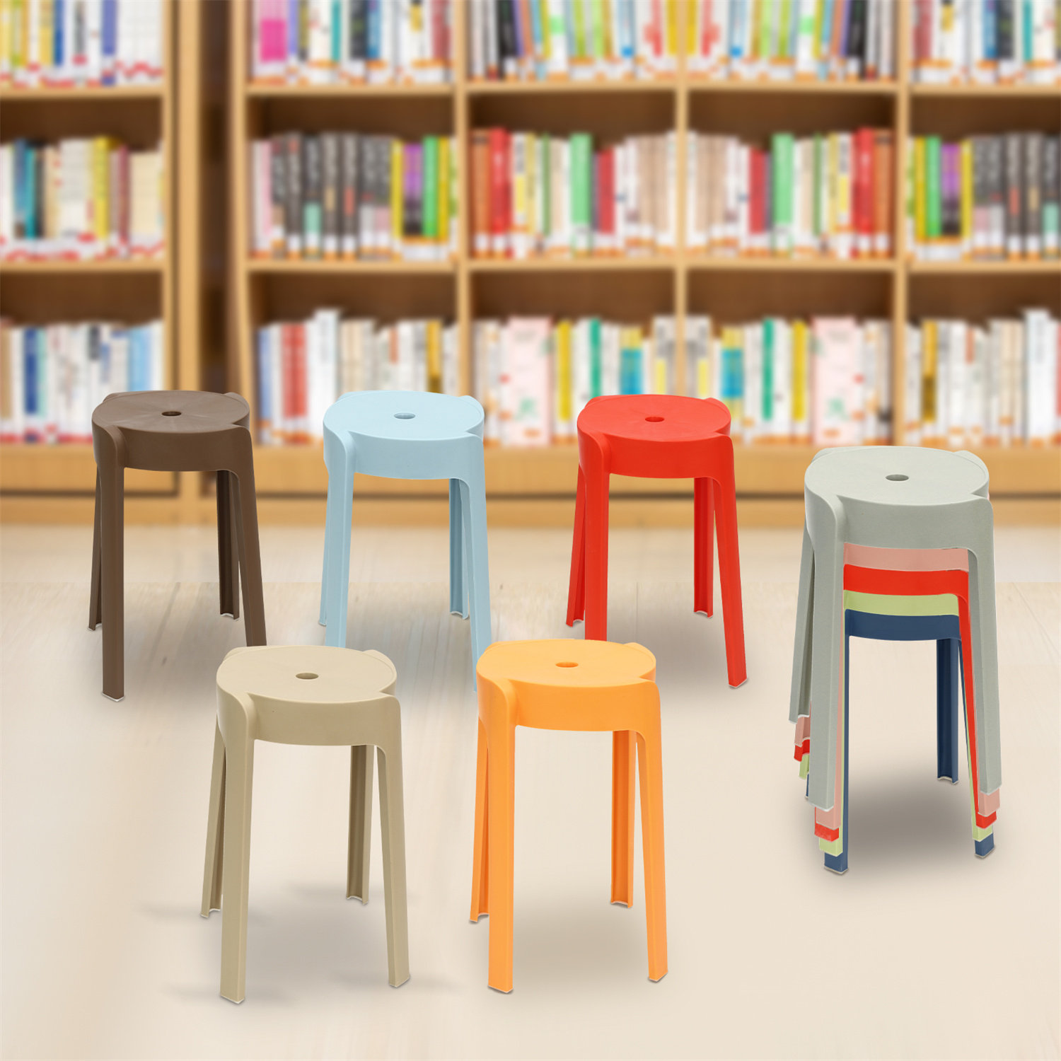 Wrought Studio™ Hilbrecht 10-piece Plastic Accent Stool | Wayfair