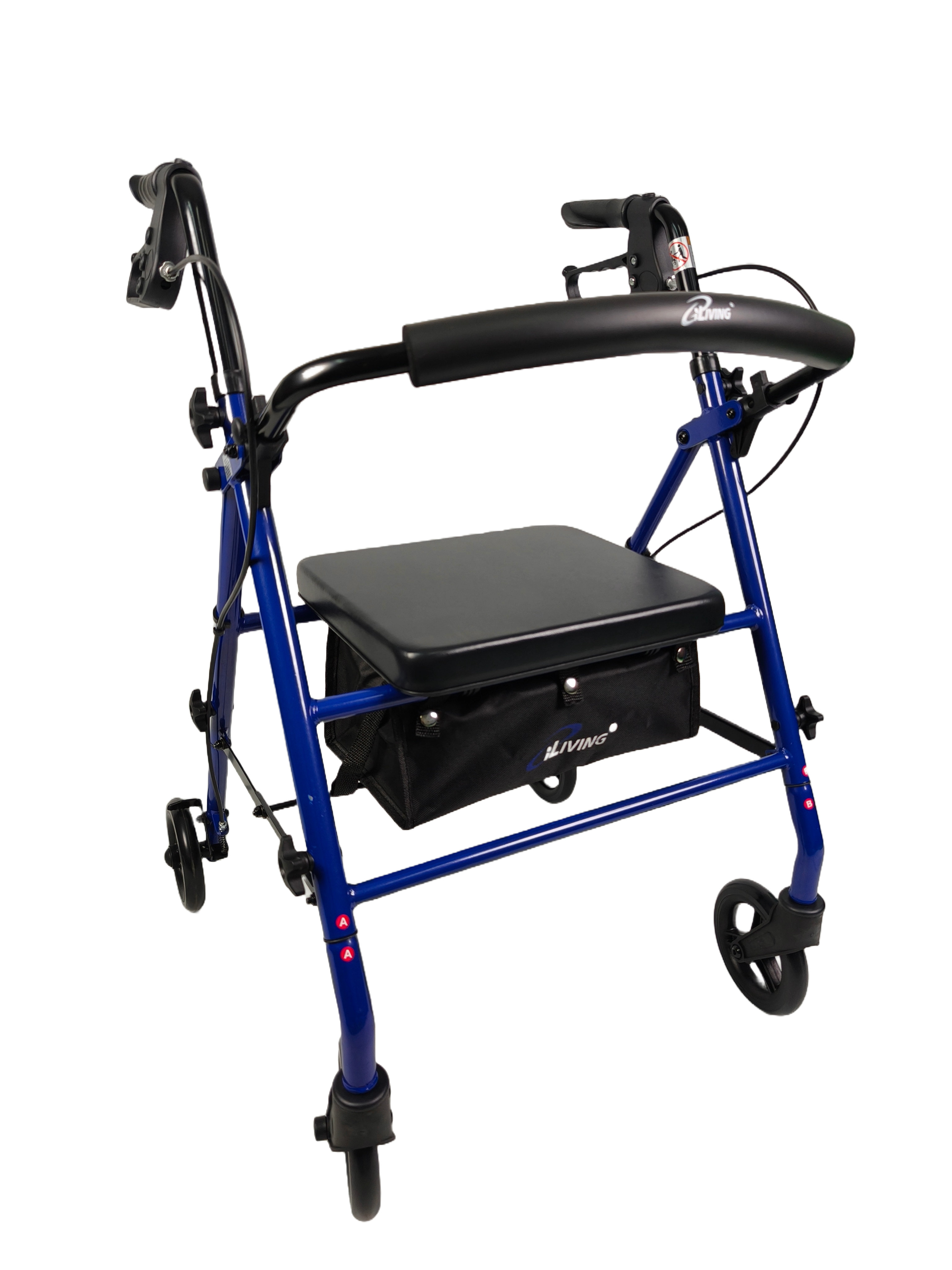 Iliving Ilg-800b Blue Rollator Walker – Heavy Duty Frame, Adjustable ...
