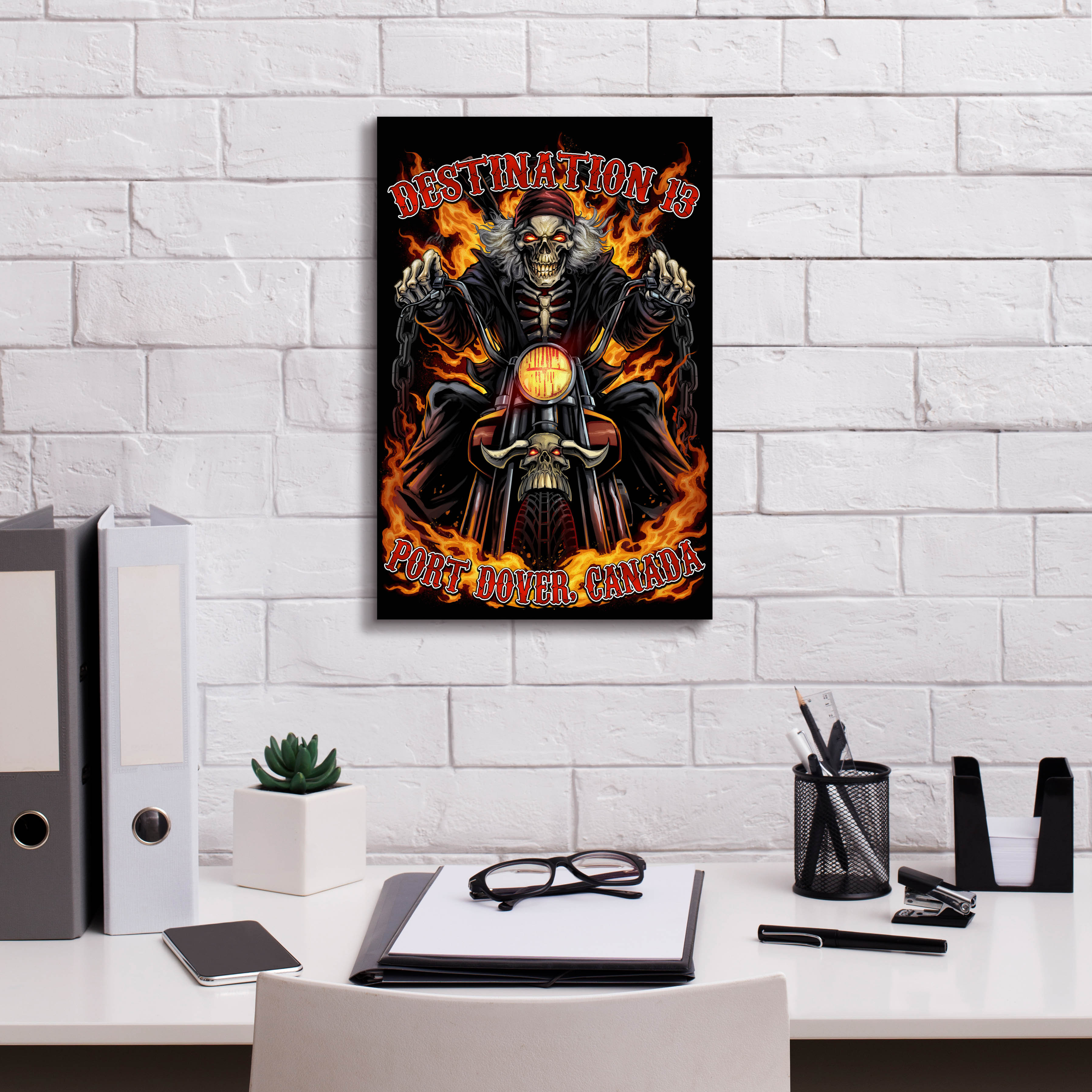 Trinx Abbee 'Skeleton Rider With Text' By Flyland Designs, Canvas Wall ...