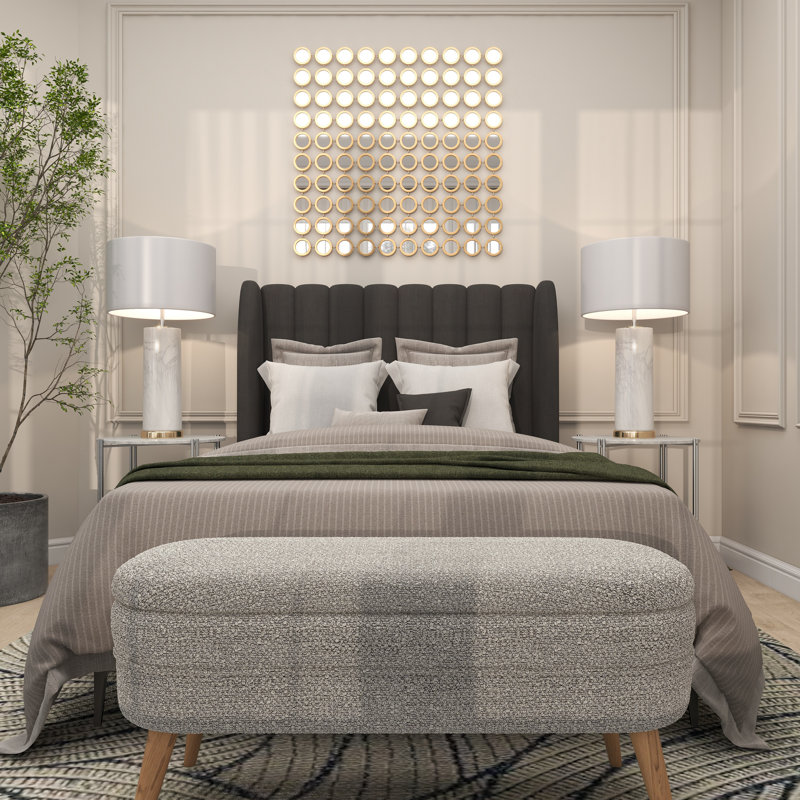 Wade Logan® Metal Geometric Room Wall Mirror with Grid Pattern ...