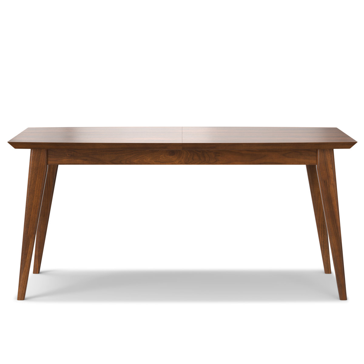 Simpli Home Draper 66-84"W Walnut Extendable Dining Table, Mid-Century ...