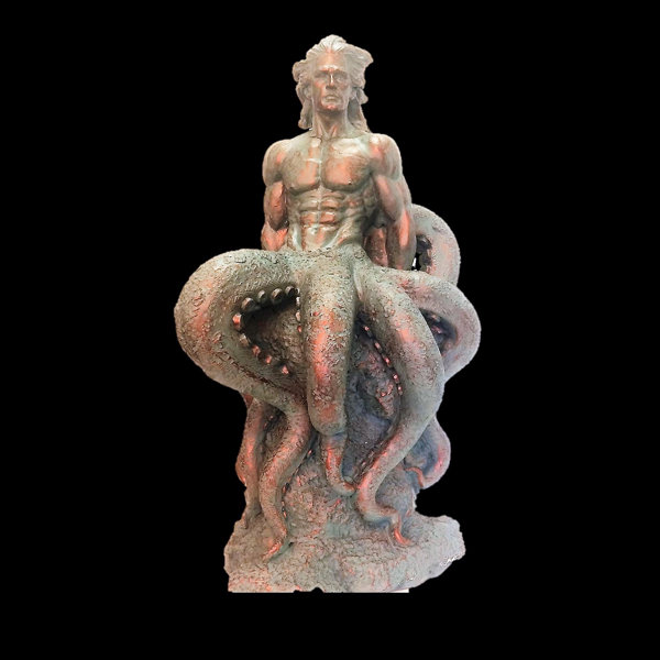 HomeStyles Life's a Beach Octoman Sitting on Coastal Rock Statue ...