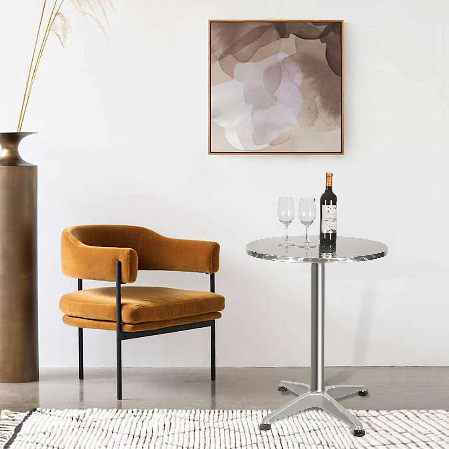 Wrought Studio™ 24" Aluminum Round Bar Table with Flip-Up Top Height ...