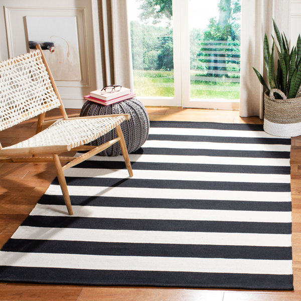 Beachcrest Home Brookvale Flatweave Cotton Striped Rug & Reviews | Wayfair