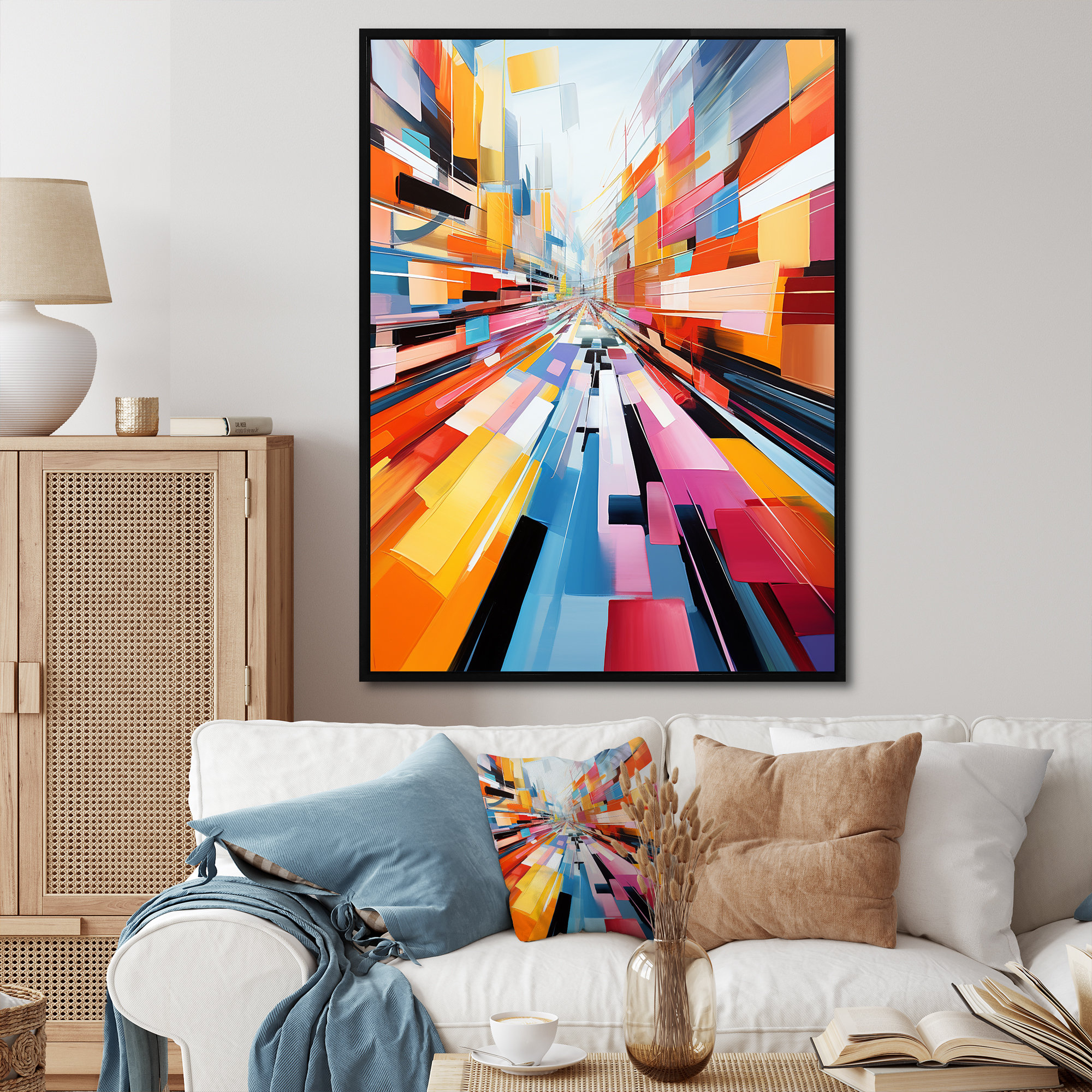 Ivy Bronx Colorful Cubism Spiral Of Speed I - Abstract Collages Wall ...