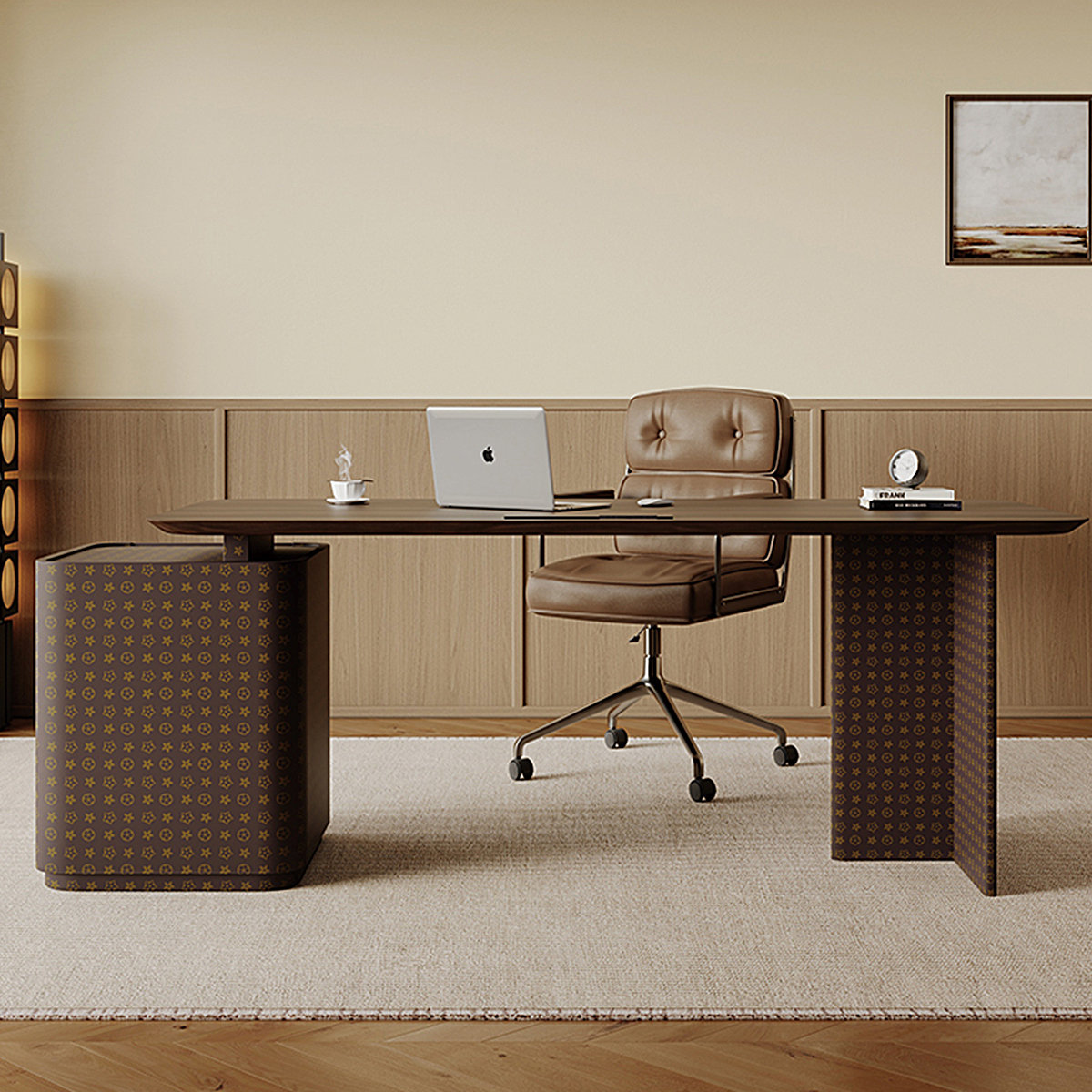 Isla Hopping Minimalist Brown Rectangular Solid Wood Desk | Wayfair