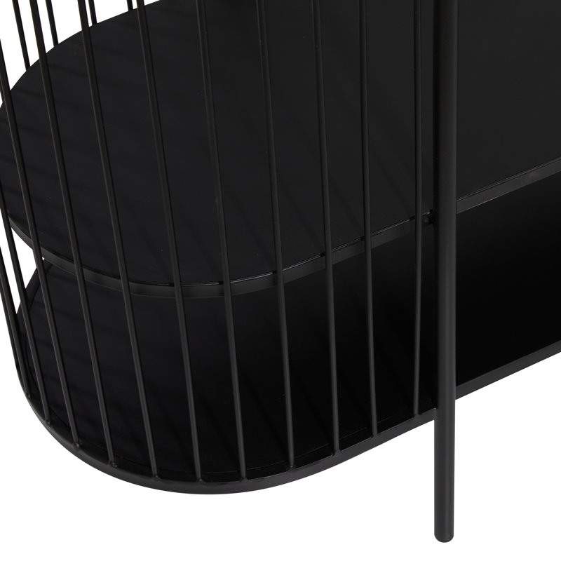 AllModern Sobro Black Metal Narrow Birdcage Style 2 Shelf Console Table ...