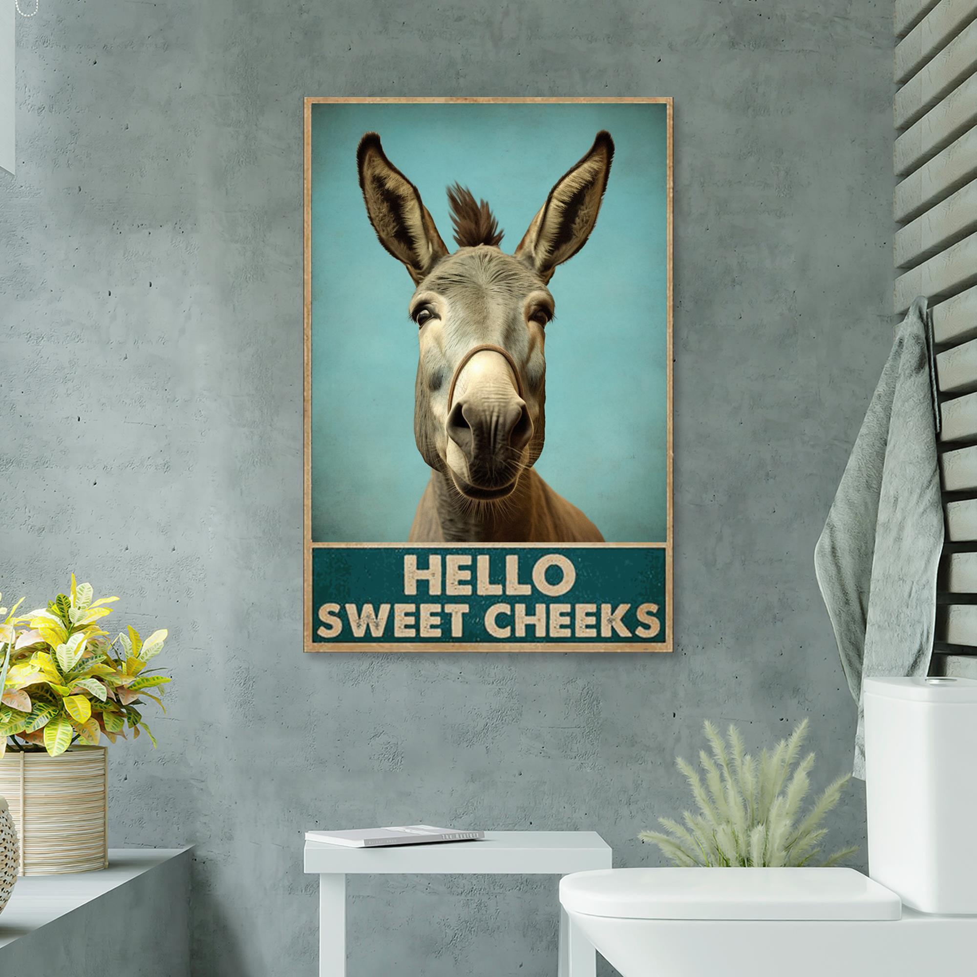 Trinx Donkey Hello Sweet Cheeks 4 - 1 Piece Rectangle Graphic Art Print ...