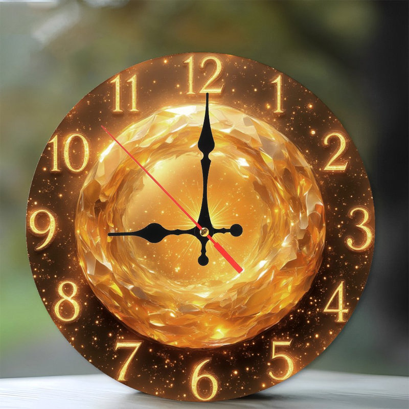 Dakota Fields Clock Face With Golden Gem Glow | Wayfair