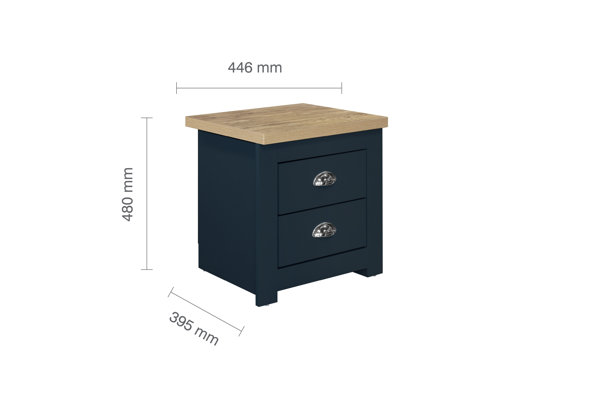 August Grove Napanoch 2 Drawer Bedside Table & Reviews | Wayfair.co.uk