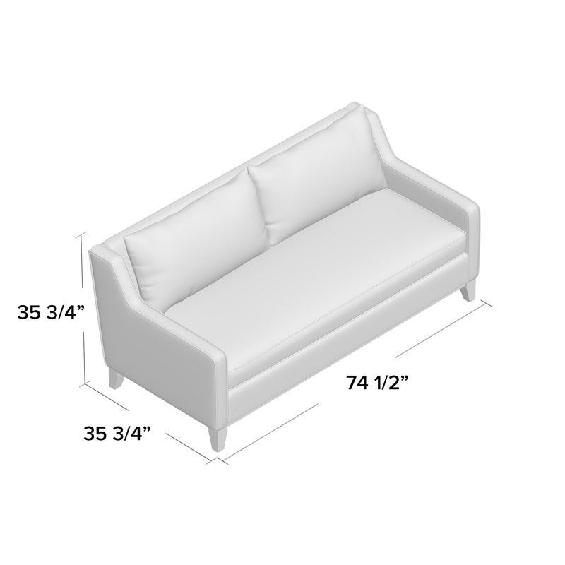 Wildon Home® Tranard 74.5" Square Arm Sofa with Reversible Cushions ...