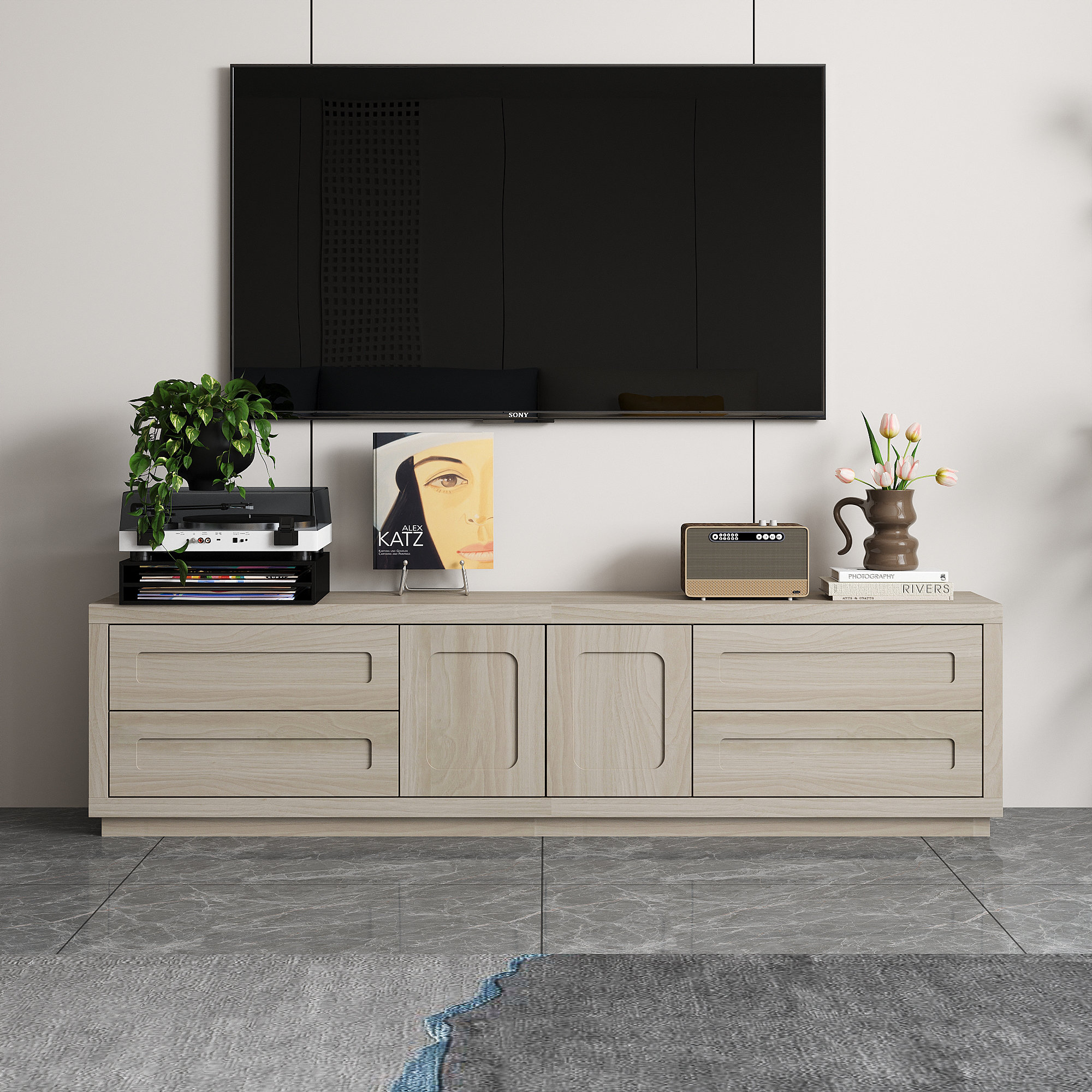 Red Barrel Studio® 67'' W 4-Drawer TV Stand Media Center | Wayfair