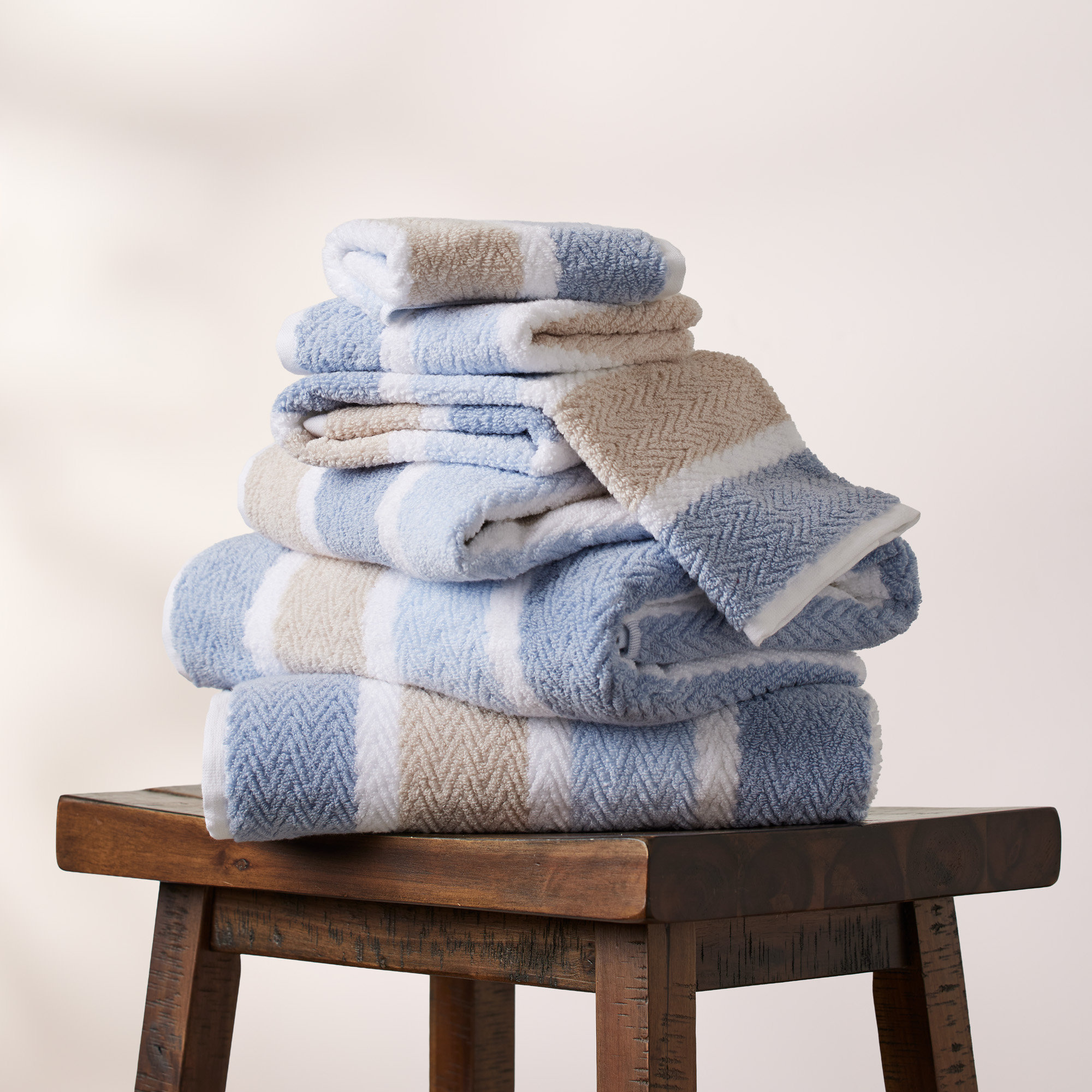Caro Home Montegue Zt Silvery Blue Oatmeal Towel Set | Wayfair