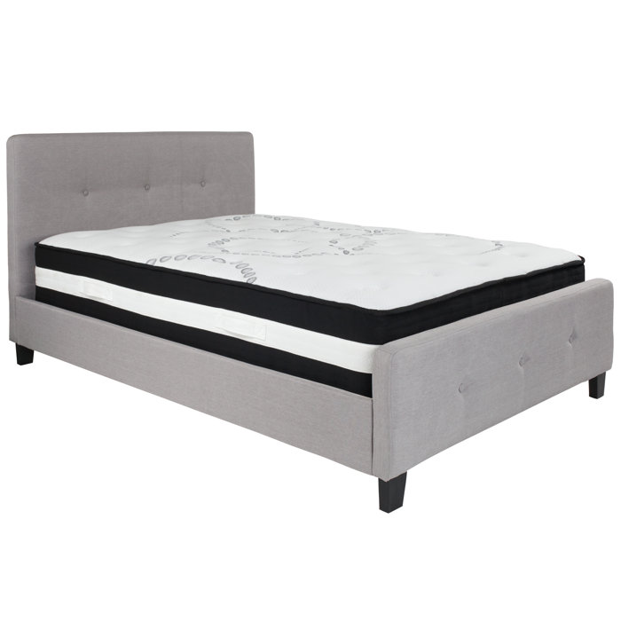 Lark Manor Aluino Button Tufted Upholstered Platform Bed with Pocket ...