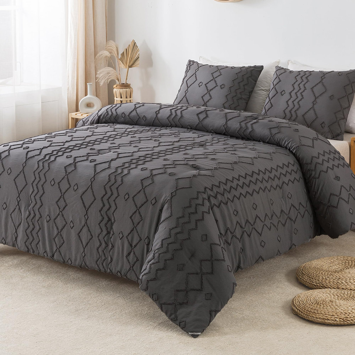 Loon Peak® Tufted Boho Comforter Set, Boho Bedding Comforter Set ...