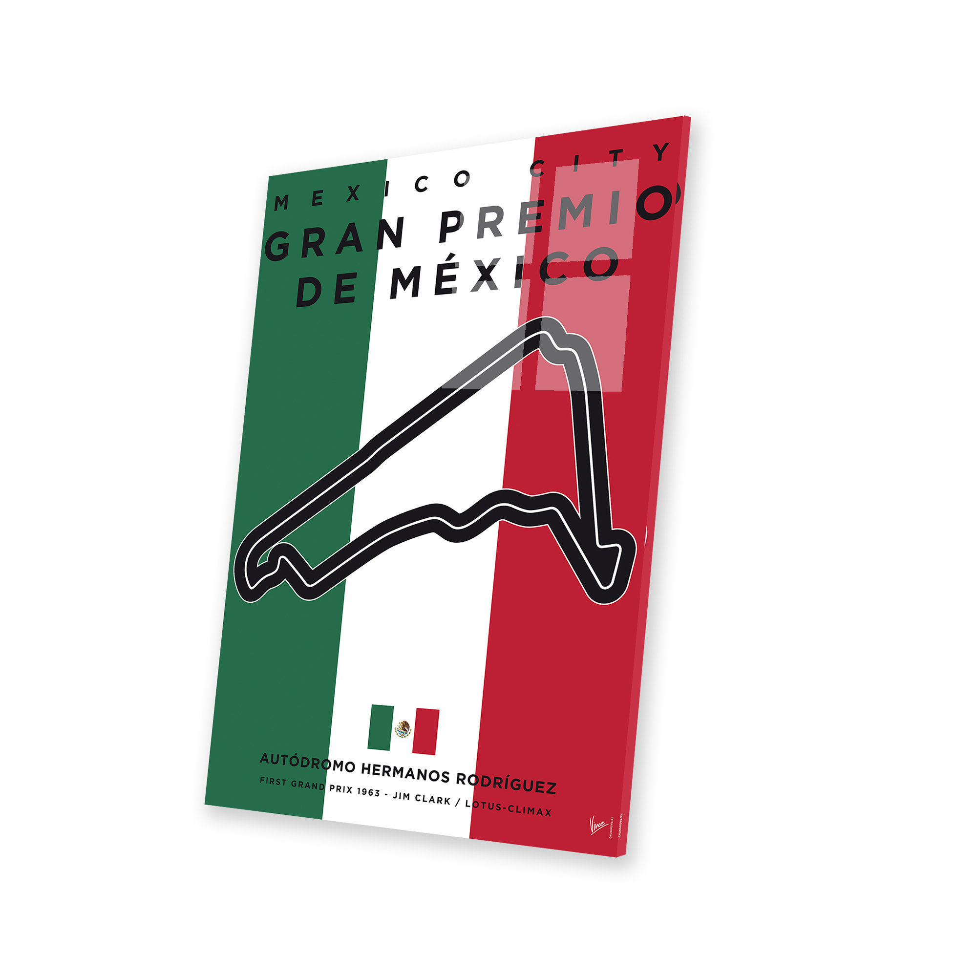 iCanvas F1 Mexico Race Track Minimal by Chungkong - No Frame Print ...