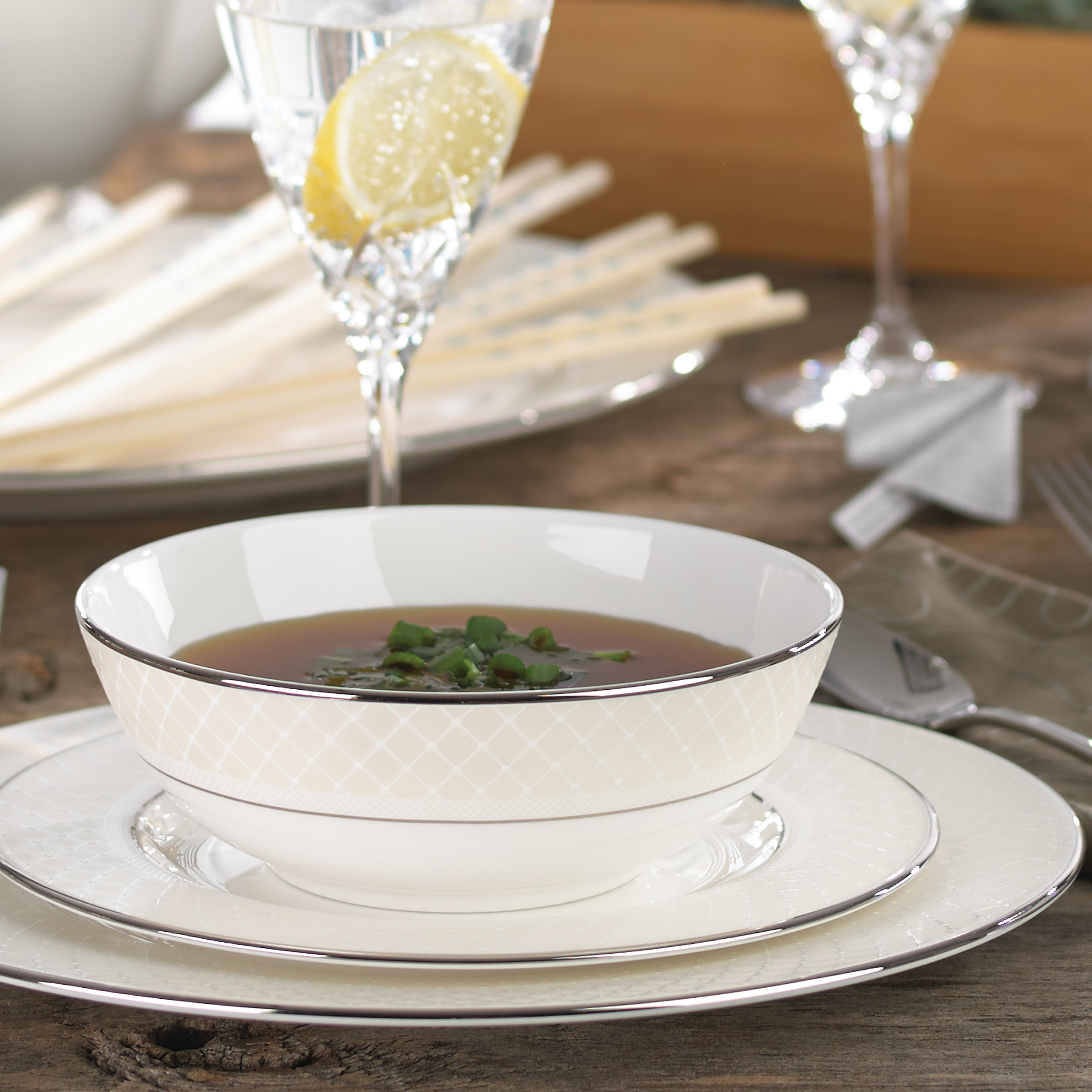 Lenox Venetian Lace 3 Piece Place Setting, Service for 1 & Reviews ...