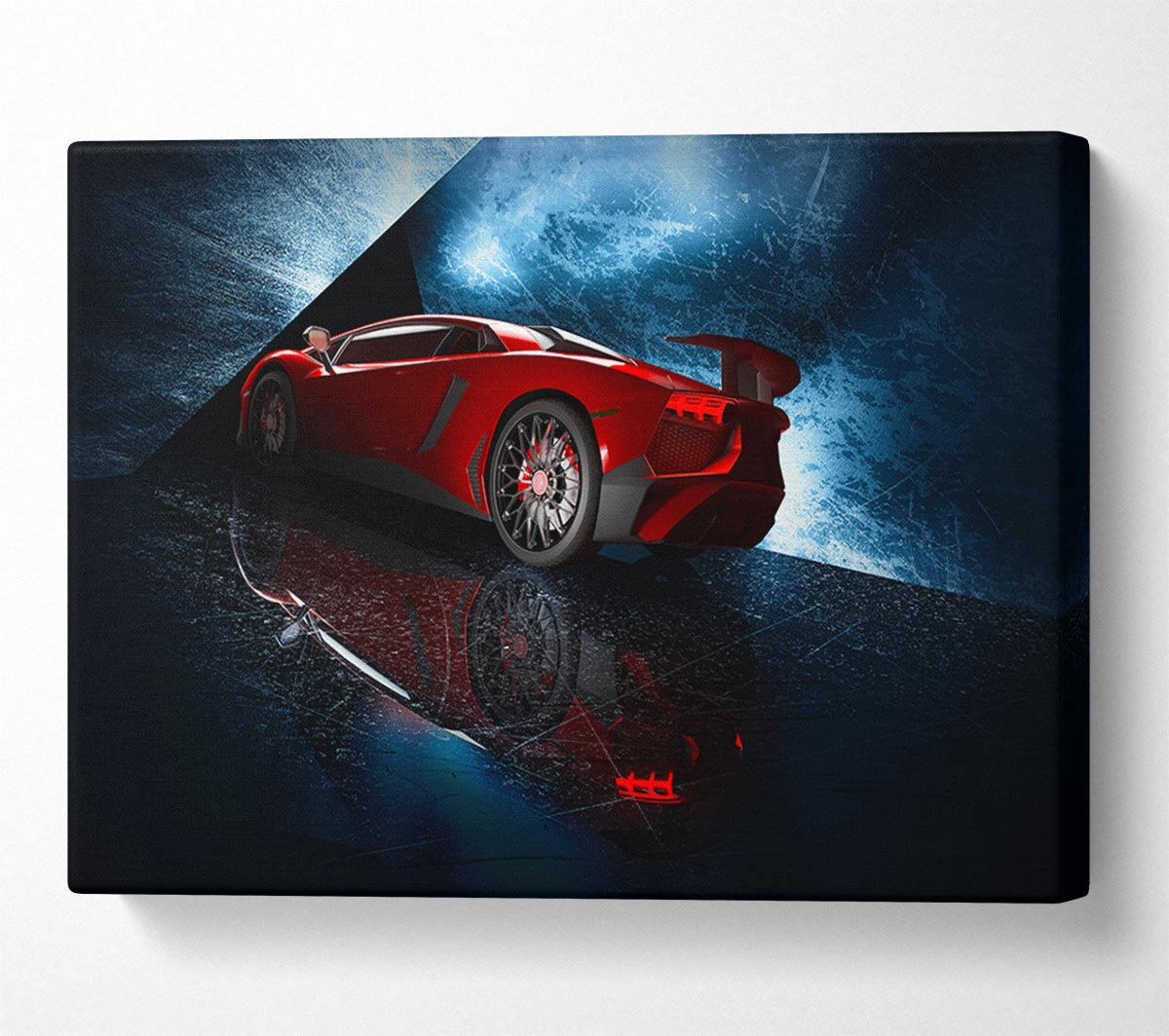 17 Stories Red Supercar Stanced - Wrapped Canvas Photograph | Wayfair.co.uk