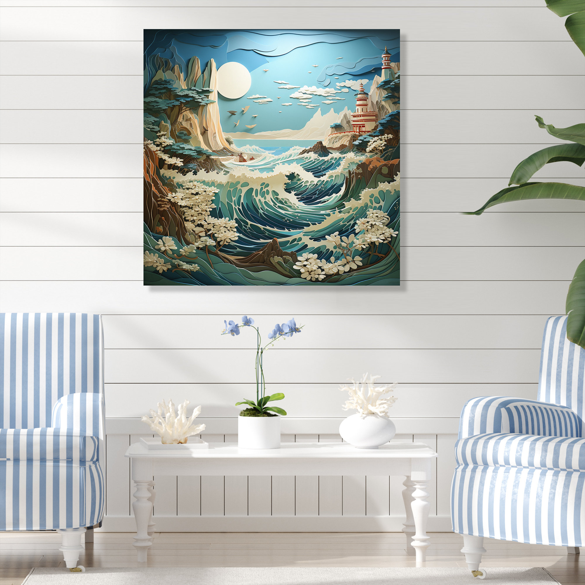 Dovecove Coastal Majesty Papercut - Nautical & Beach Metal Wall Art ...